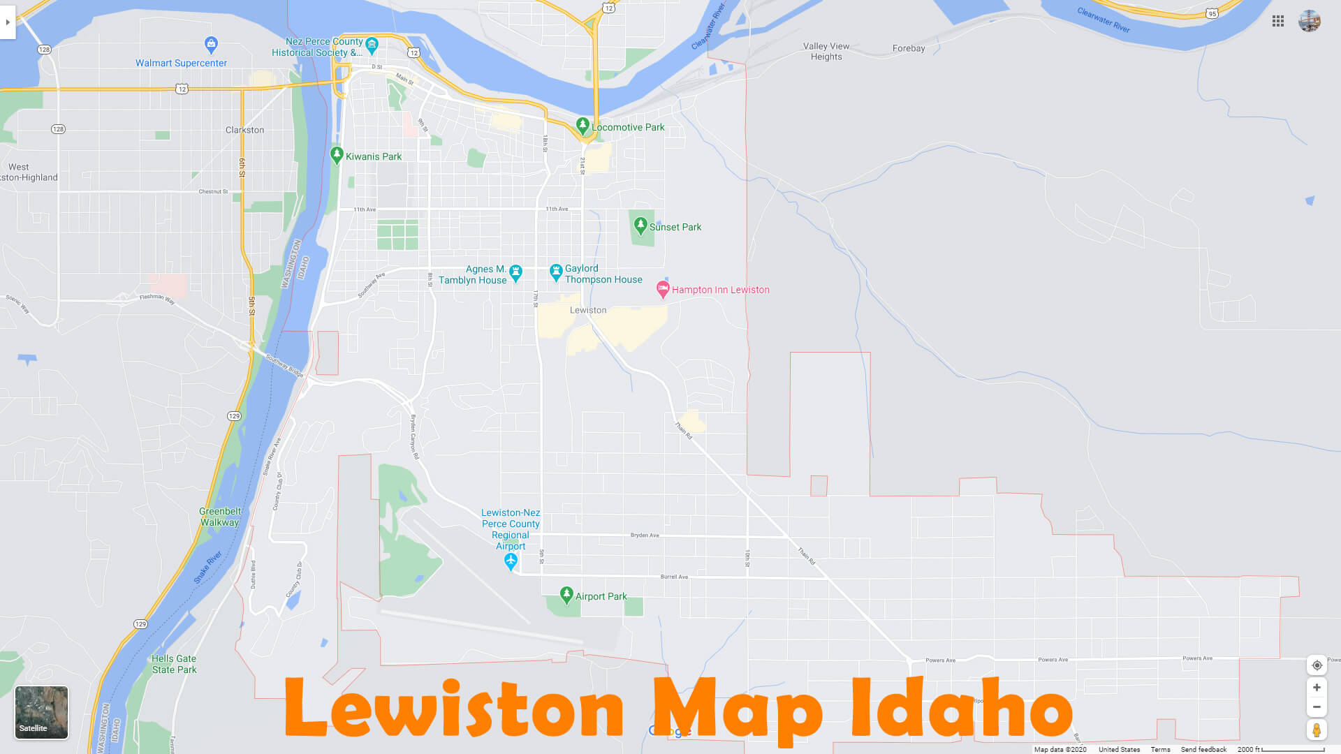 Lewiston, Idaho Map