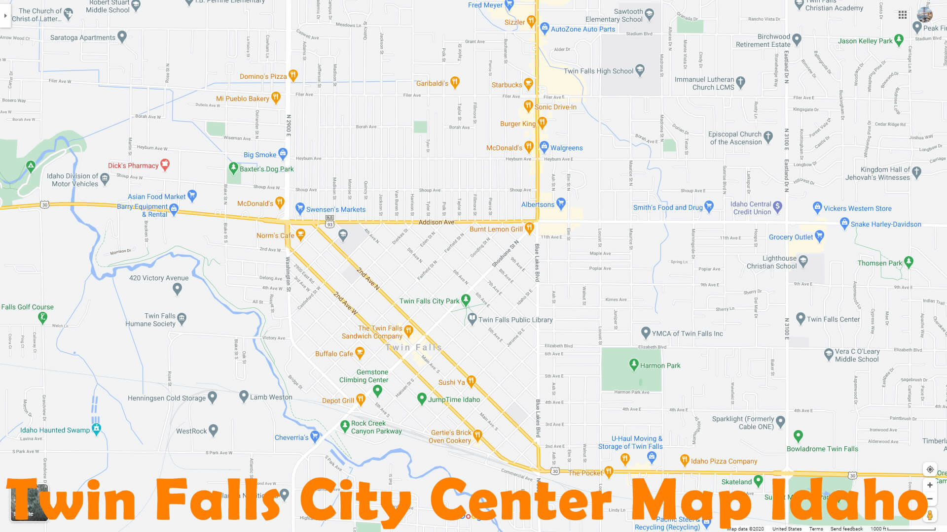 Twin Falls, Idaho Map