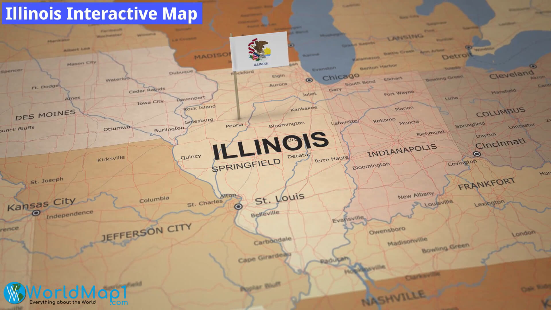 High Detailed Illinois Map