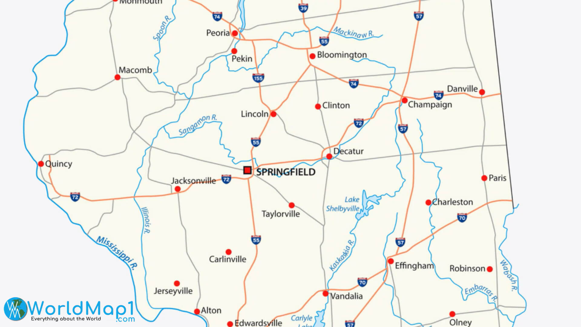 Illinois Free Printable Map