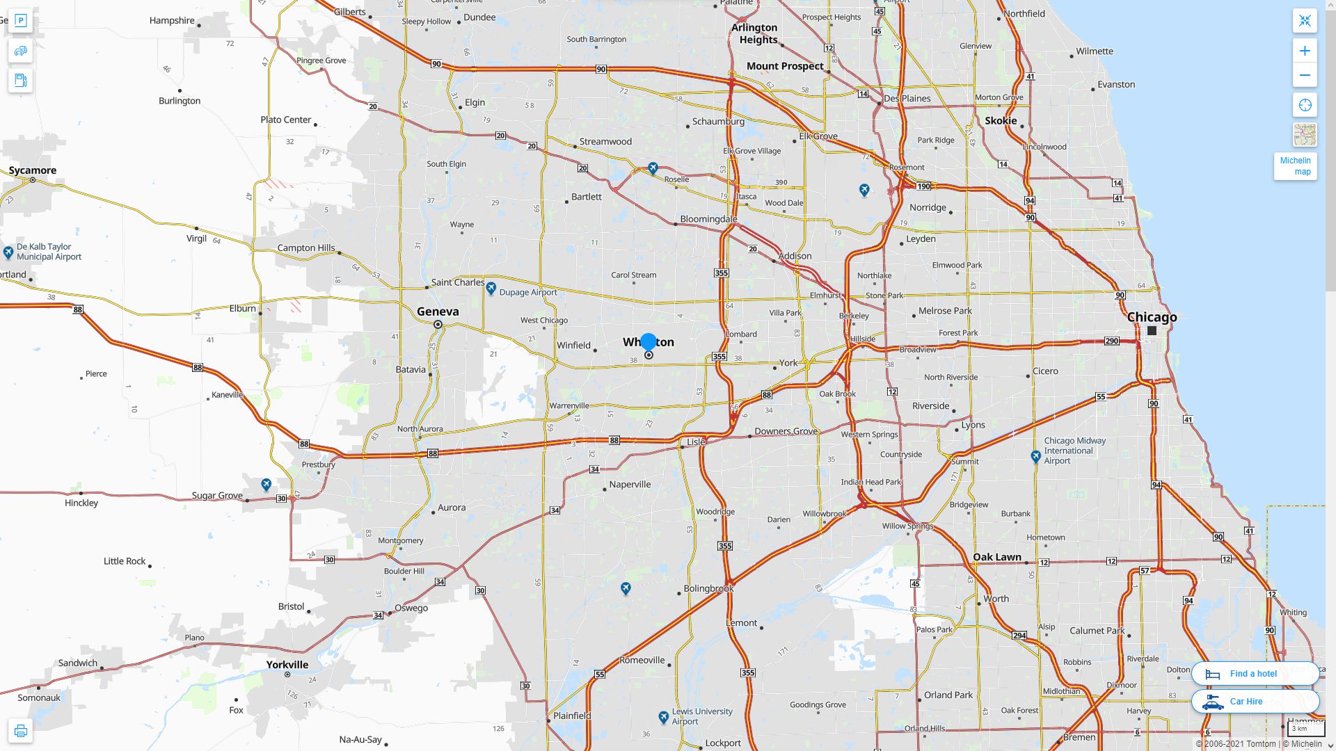 Wheaton illinois Map - United States