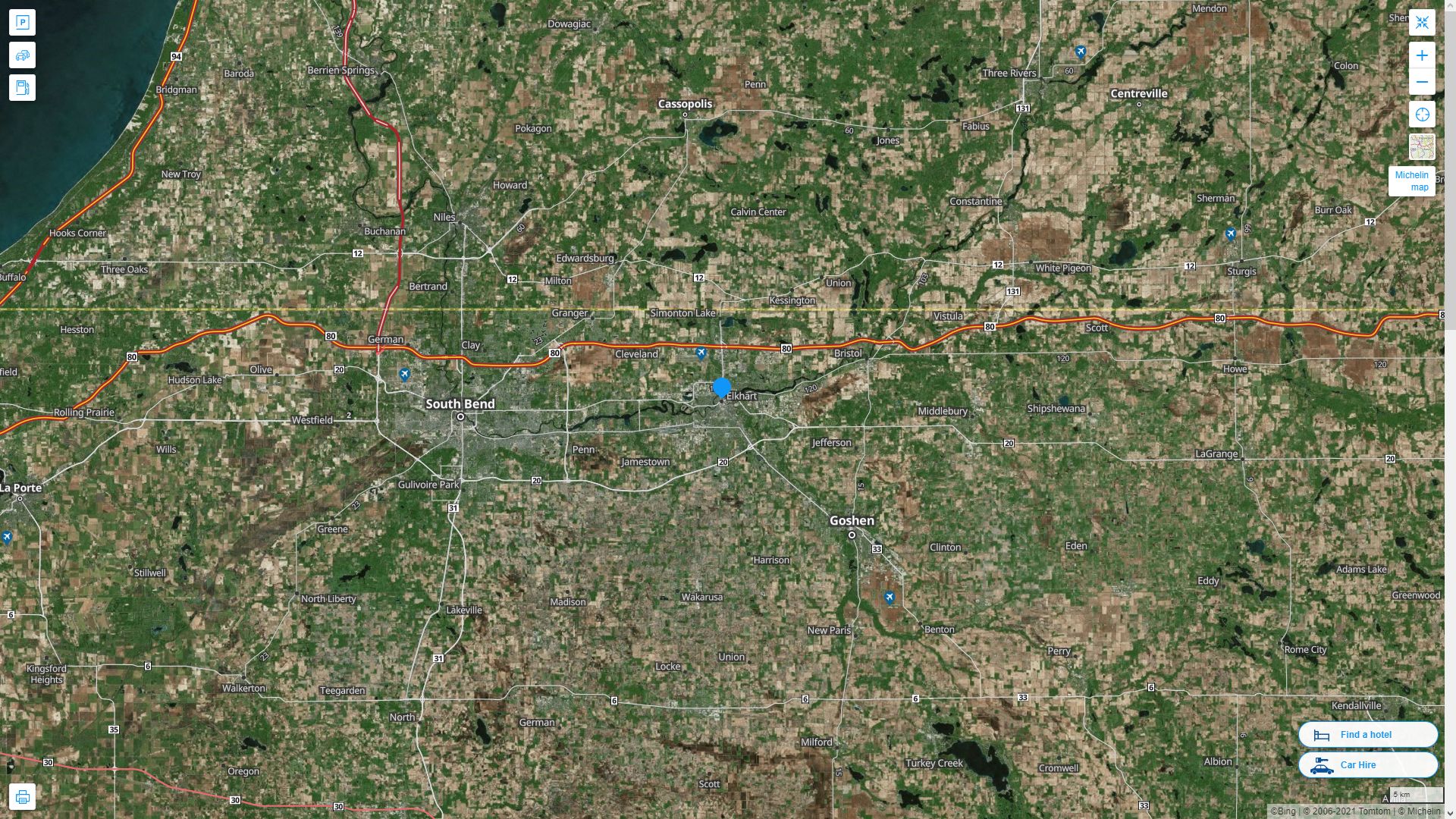 Elkhart Indiana Map - United States