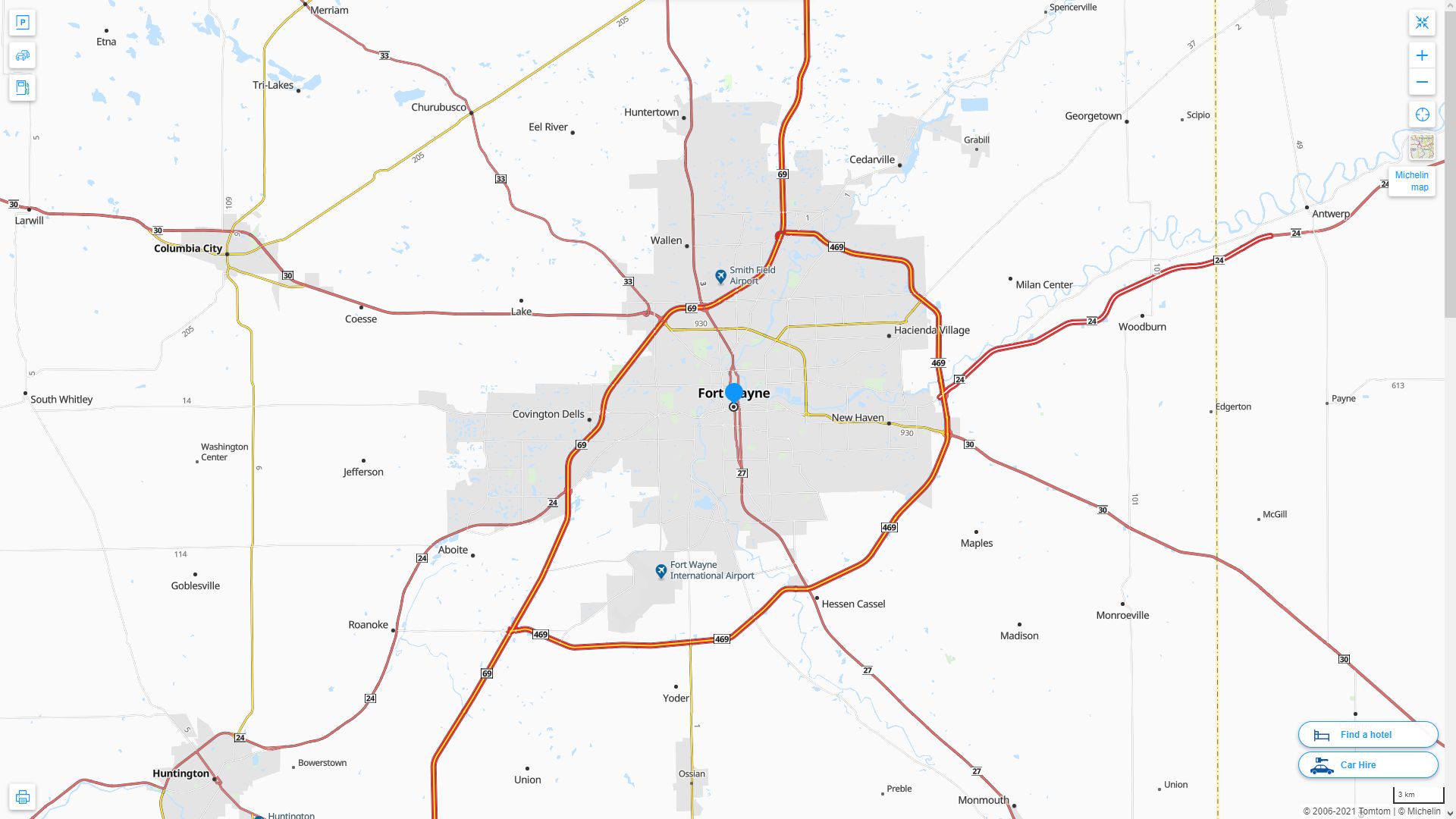 Fort Wayne Indiana Map - United States