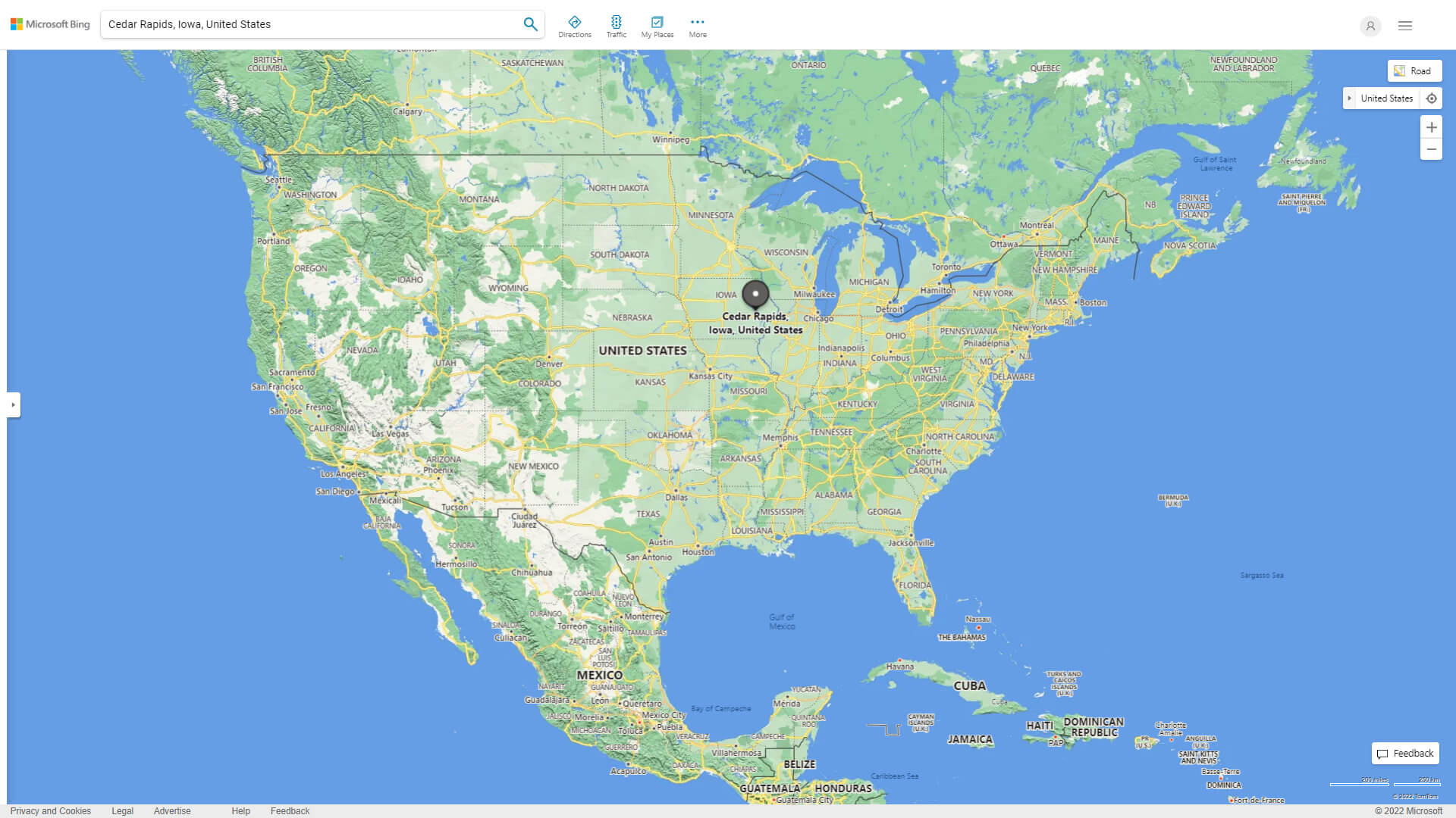 Cedar Rapids iowa Map - United States