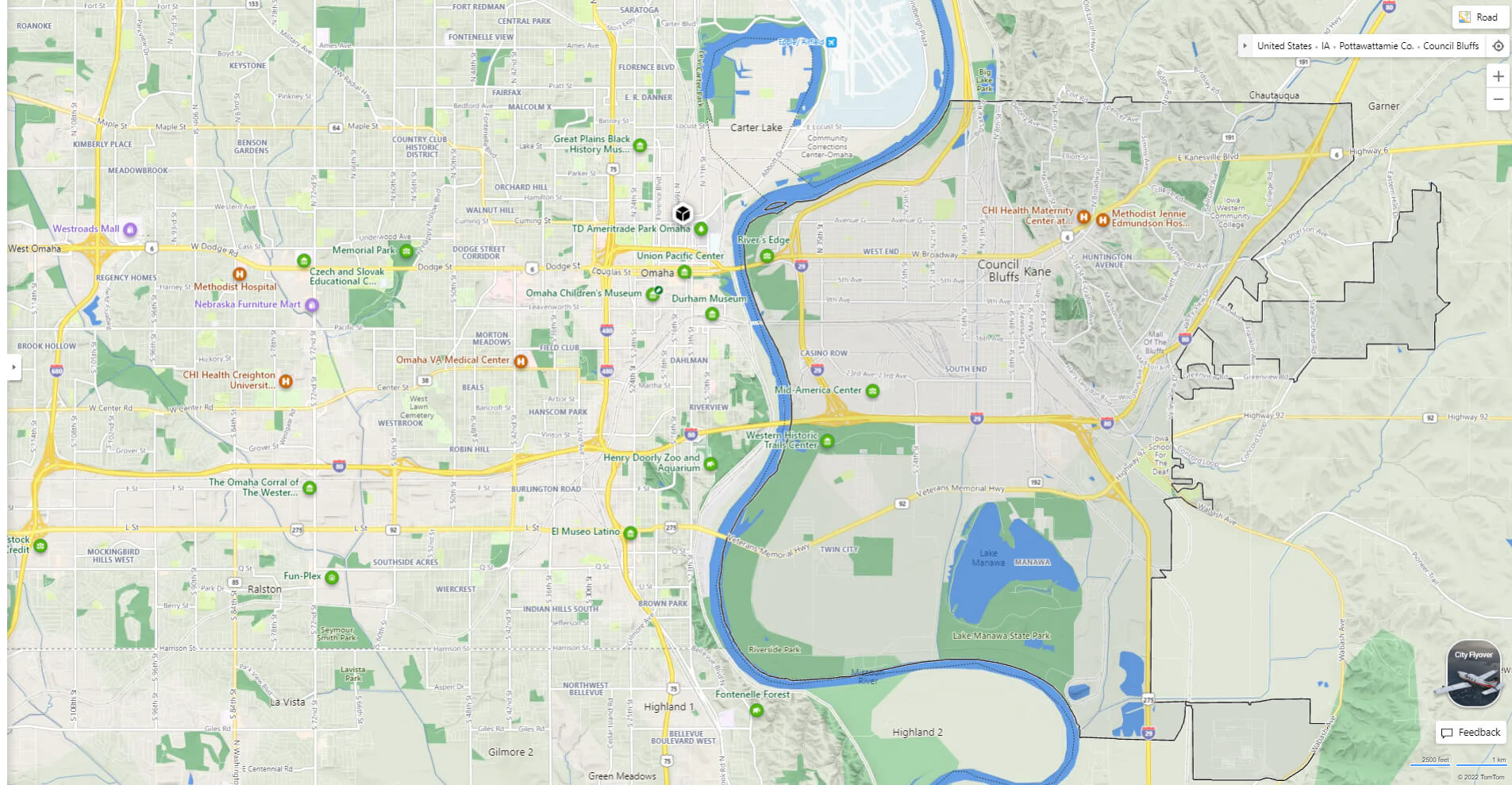 Council Bluffs iowa Map - United States