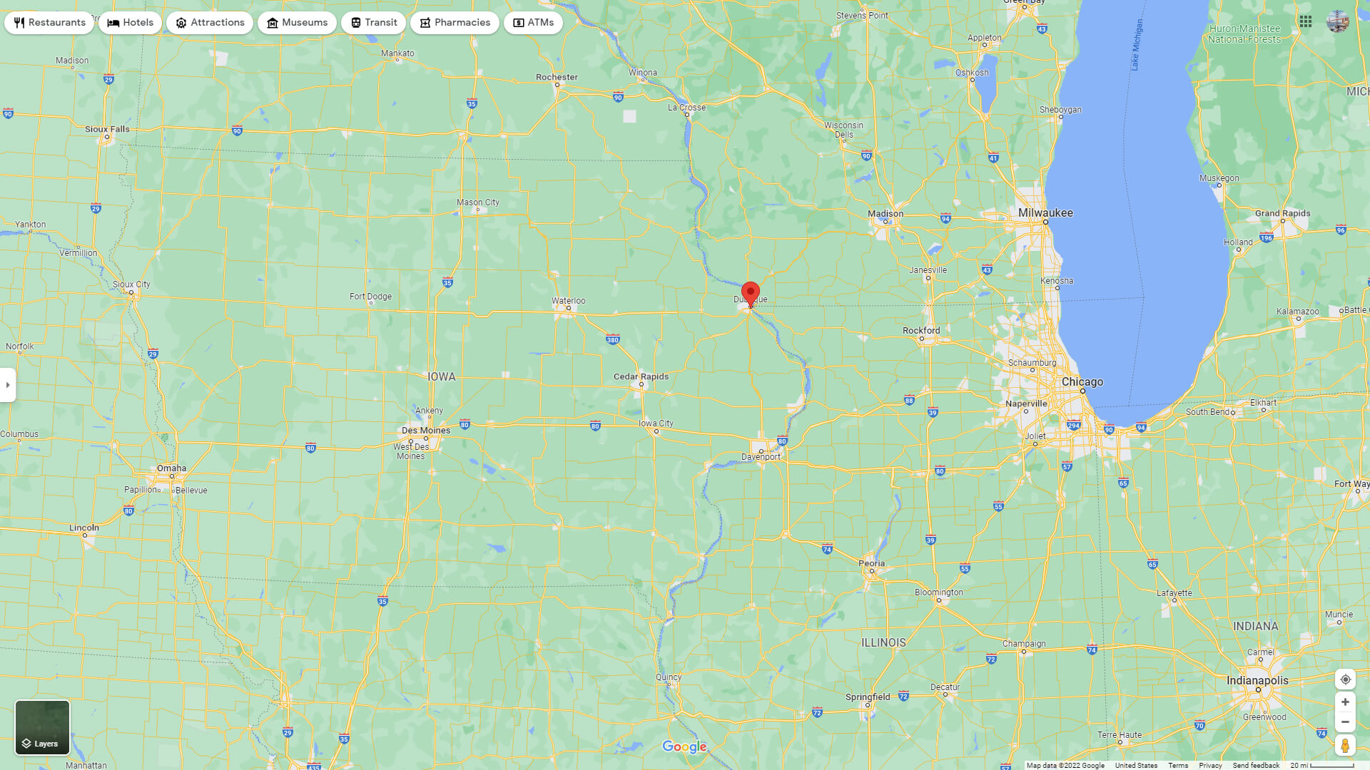 Dubuque iowa Map - United States