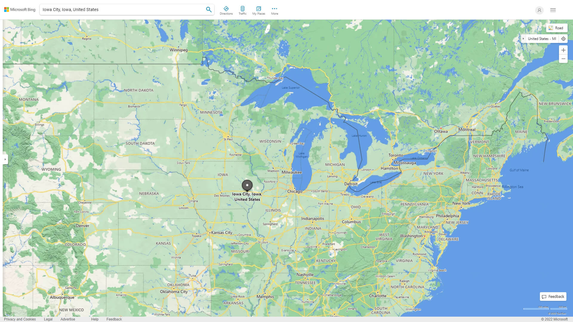 iowa City iowa Map - United States