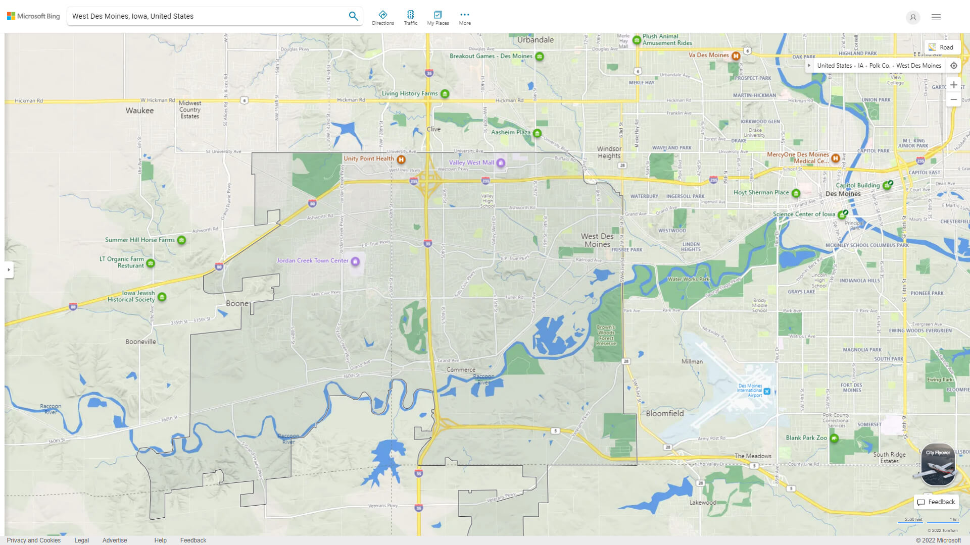 West Des Moines iowa Map - United States