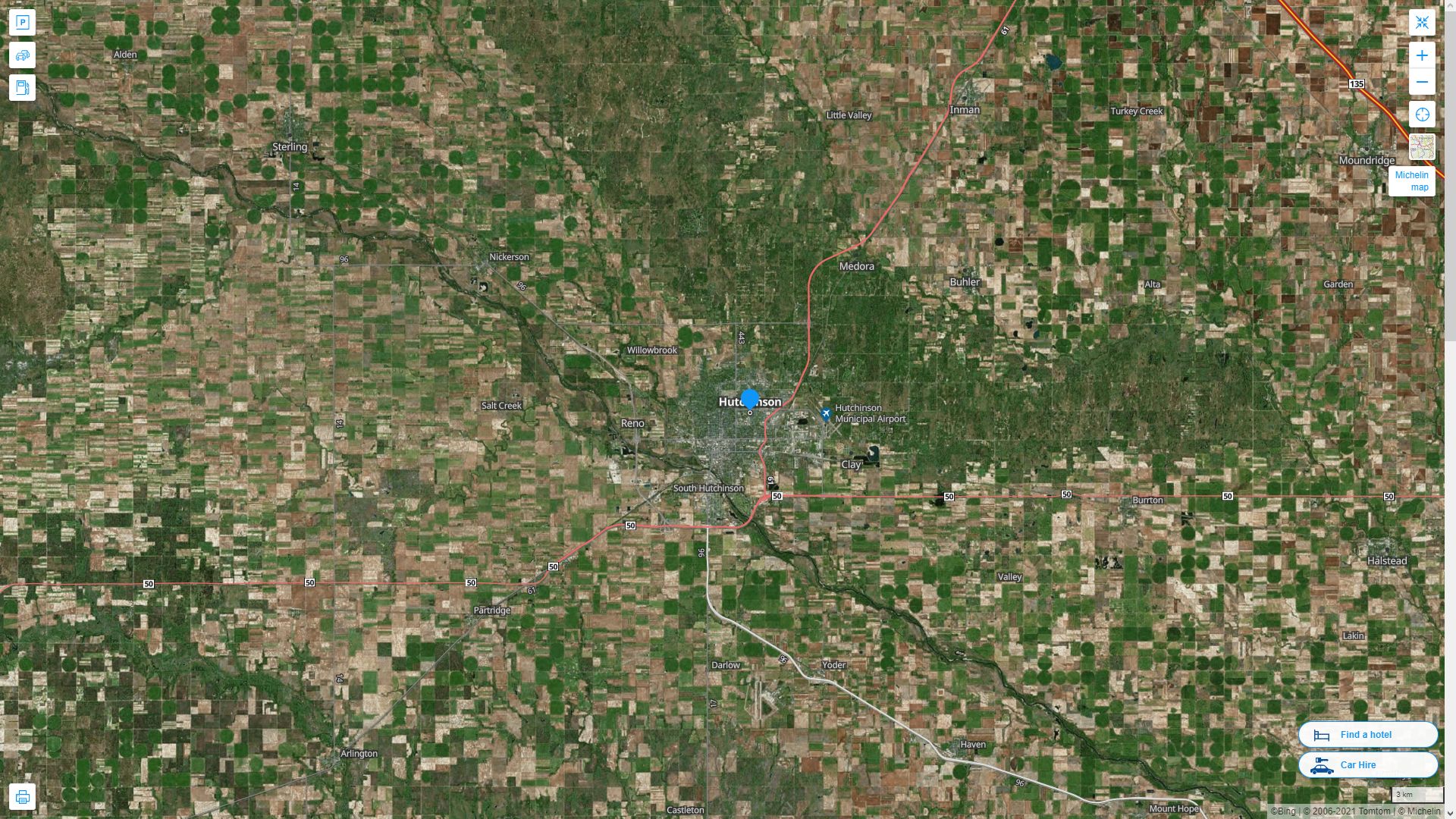 Hutchinson Kansas Map and Hutchinson Kansas Satellite Image