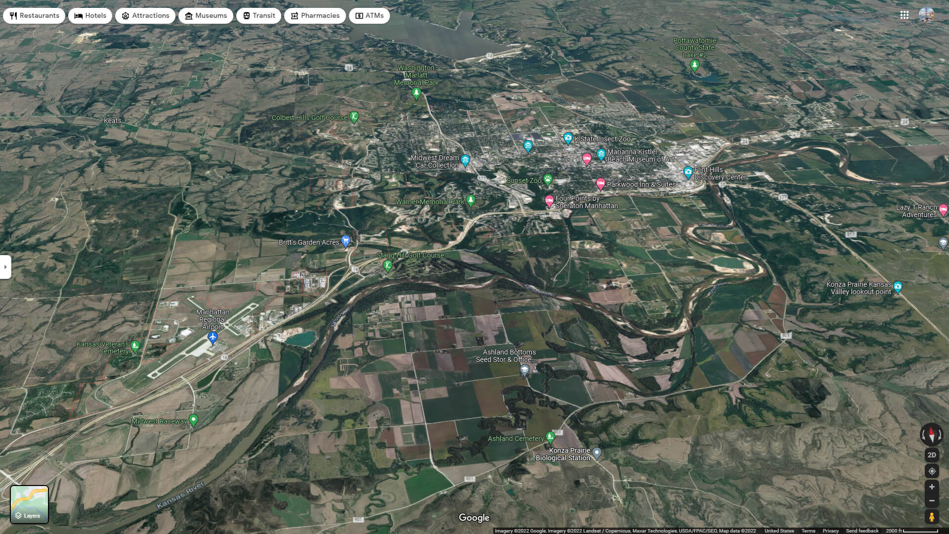 Manhattan Kansas Map and Manhattan Kansas Satellite Image