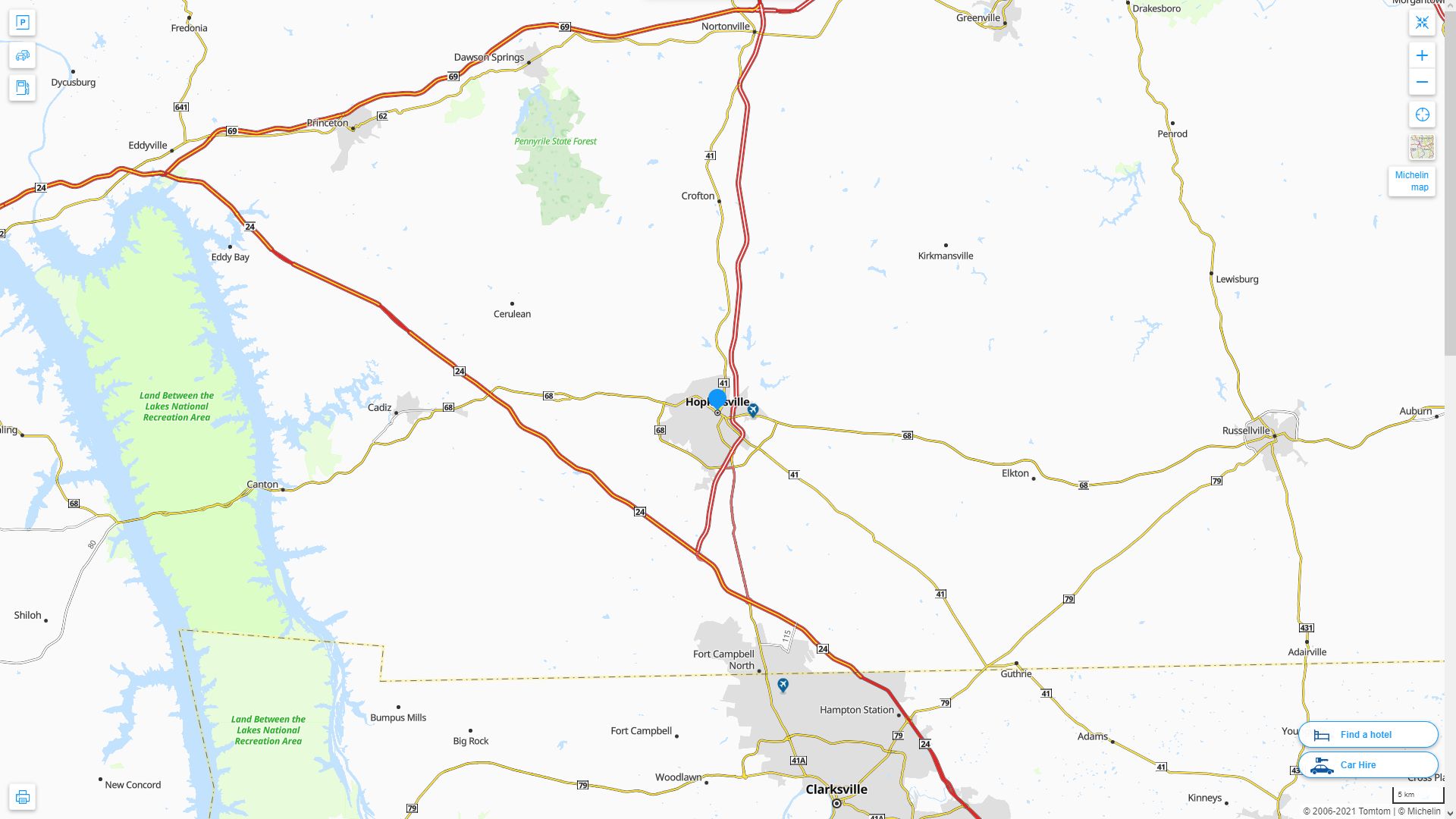 Hopkinsville Kentucky Map - United States
