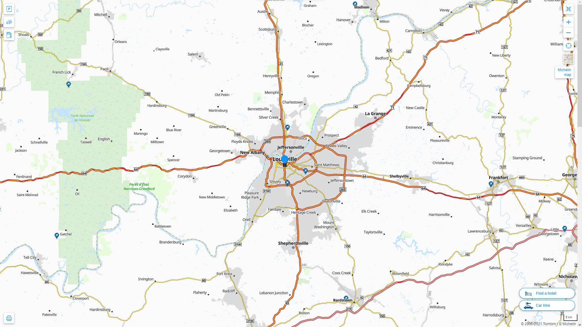 Louisville Kentucky Map - United States