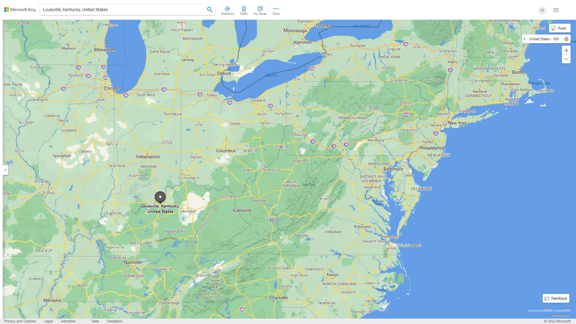Louisville, Kentucky Map