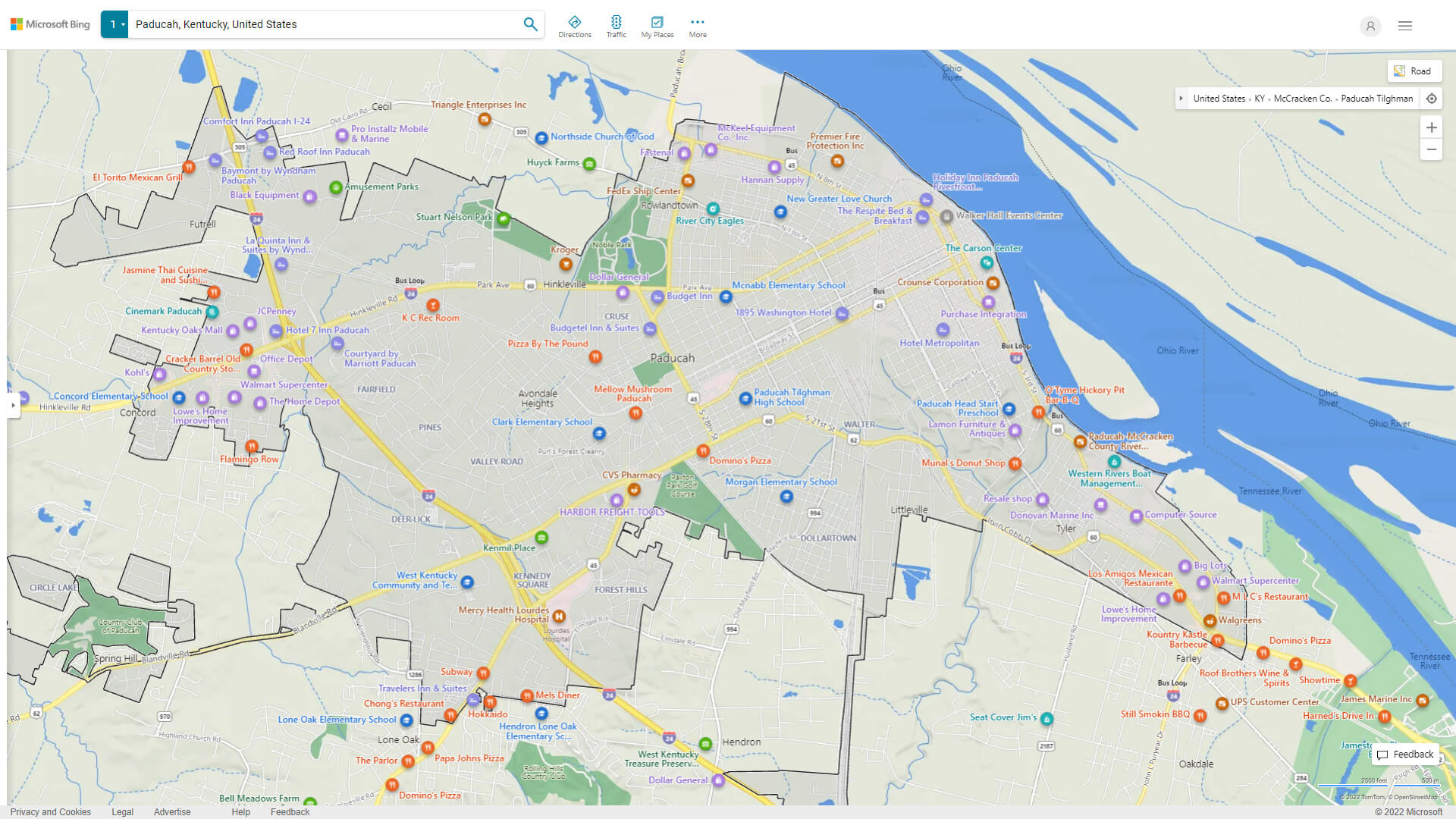Paducah Kentucky Map - United States