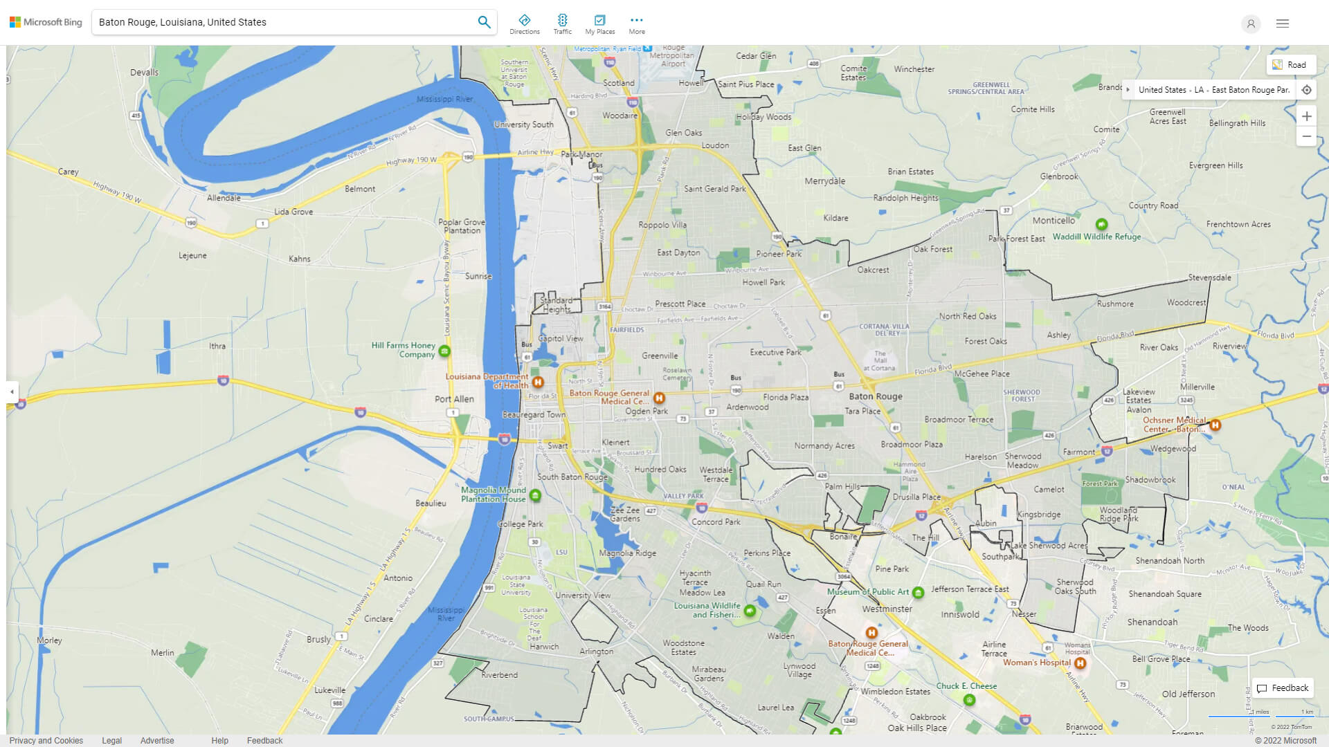 Baton Rouge Louisiana Map - United States