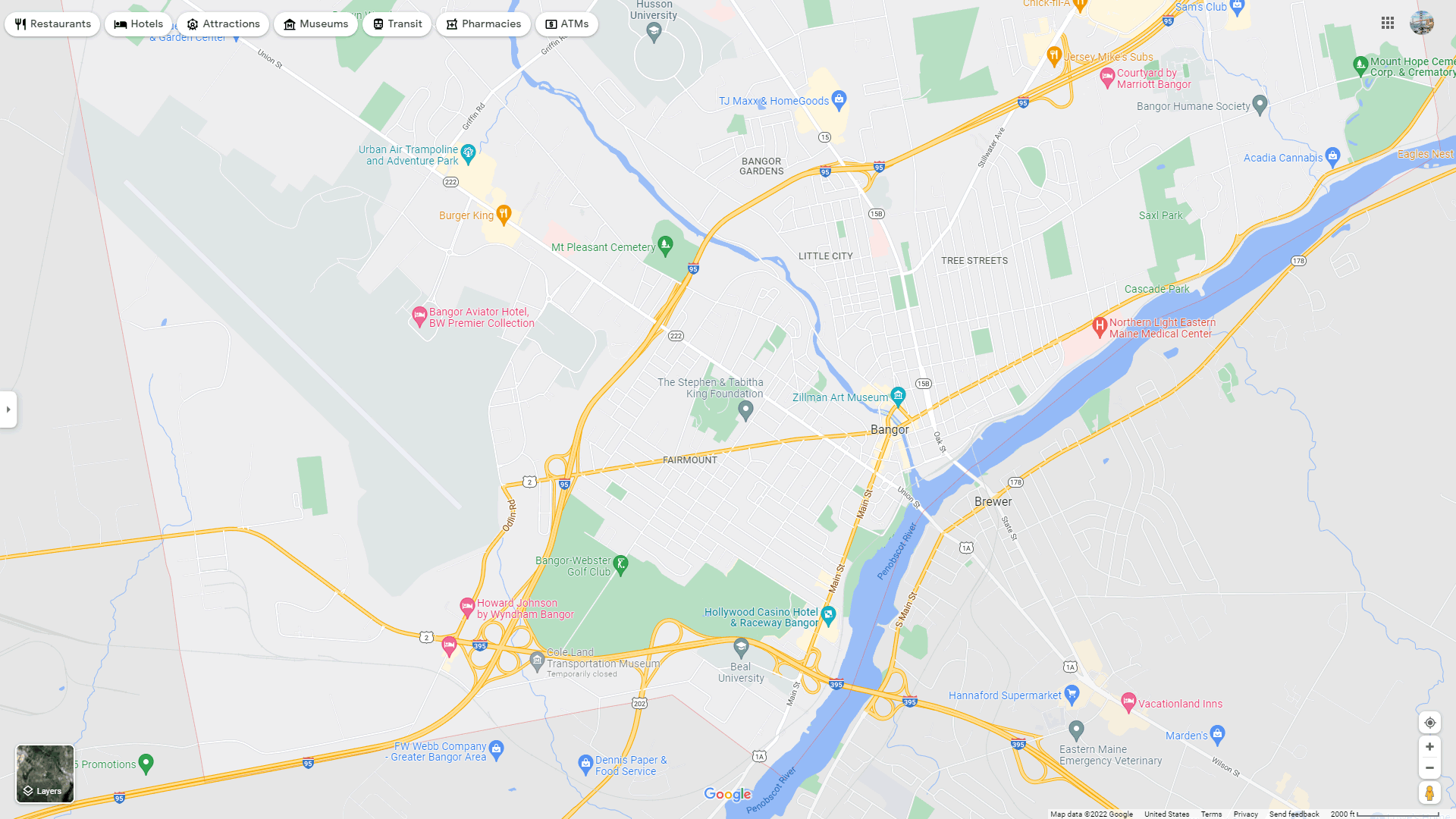 Bangor, Maine Map