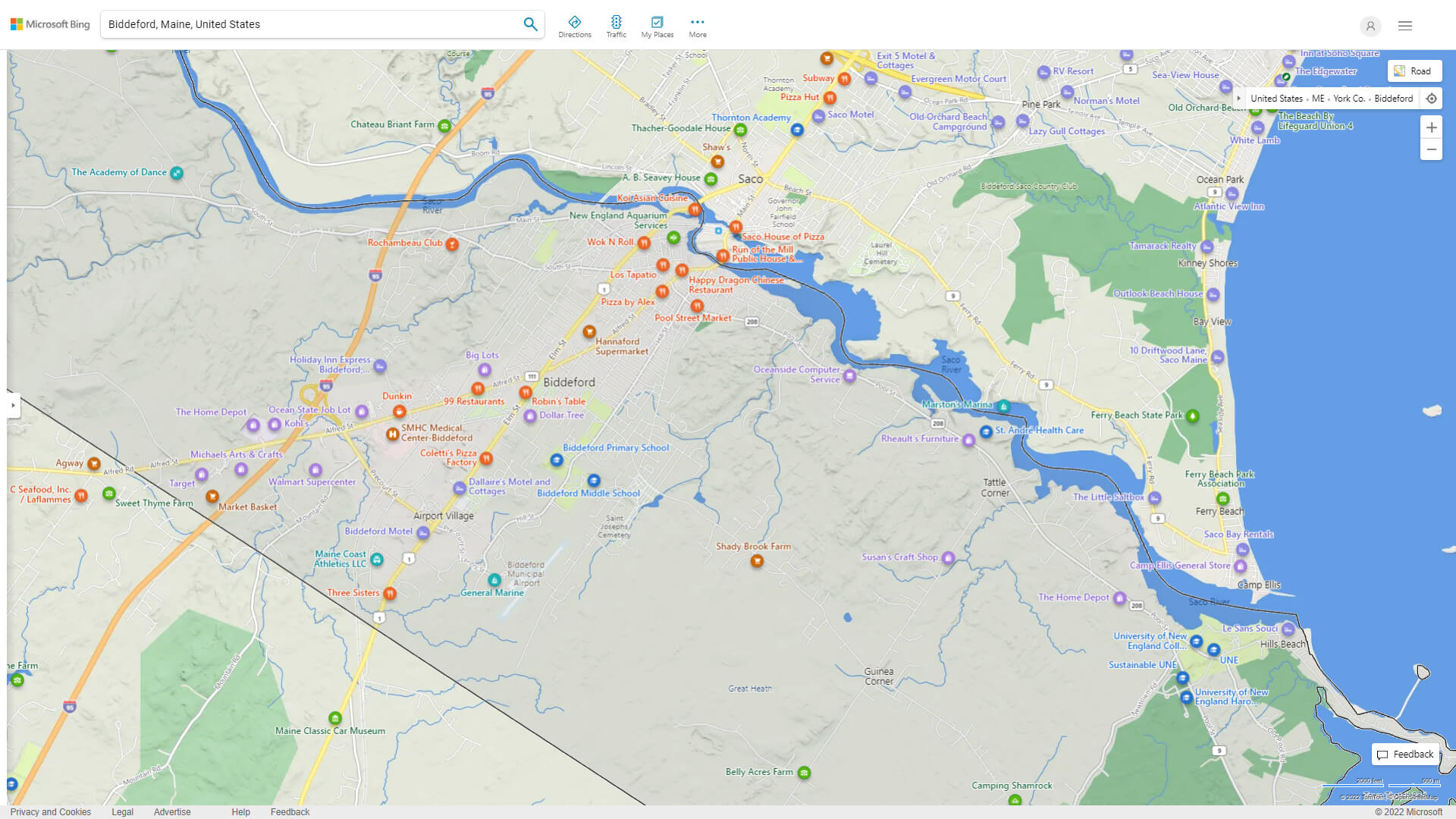 Biddeford Maine Map - United States