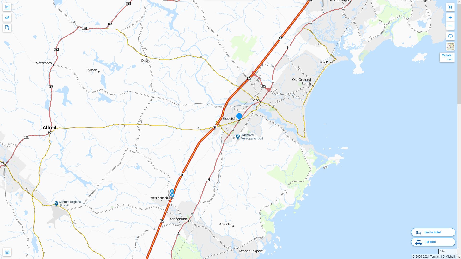 Biddeford Maine Map - United States