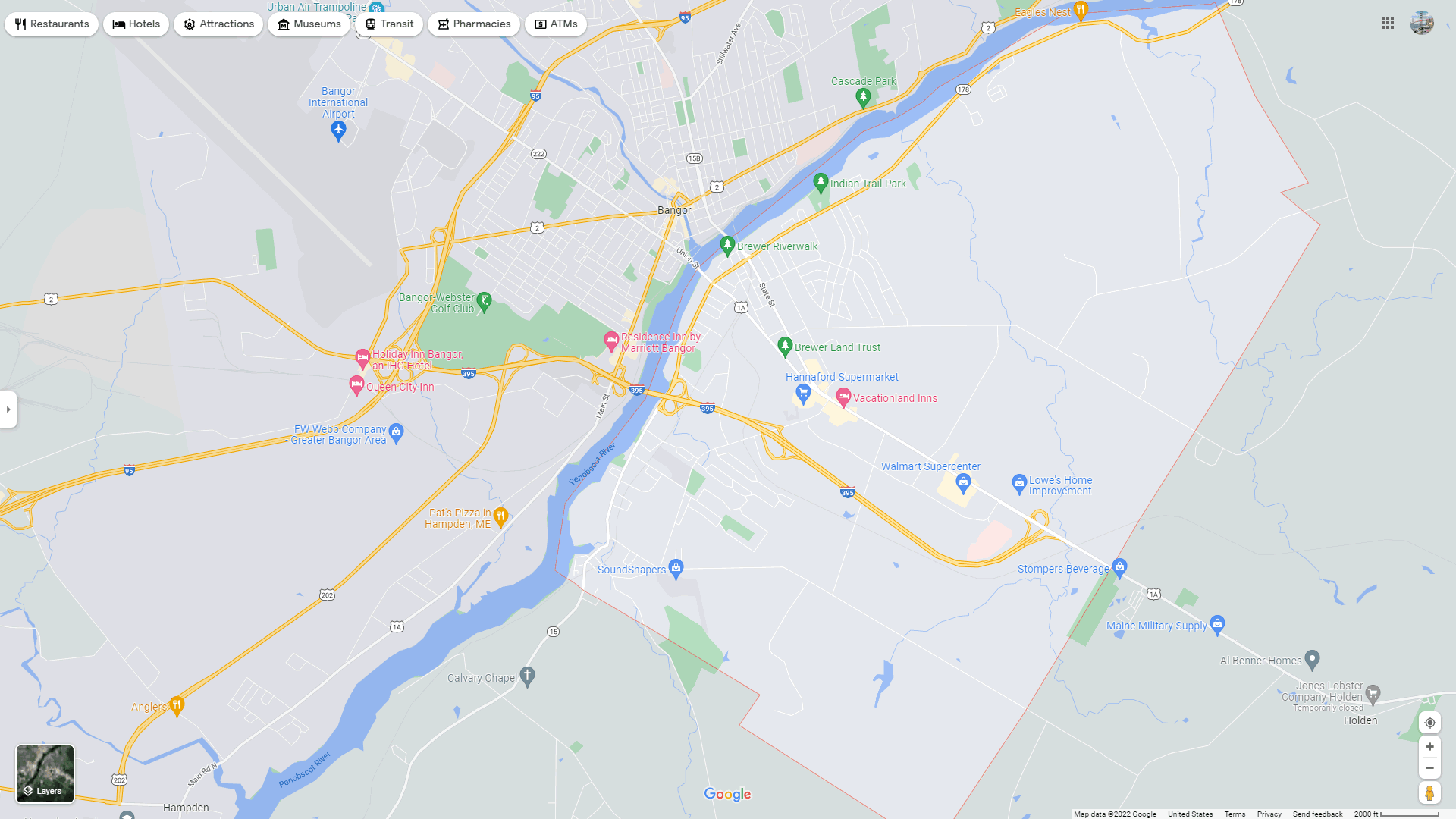 Brewer Maine Map - United States