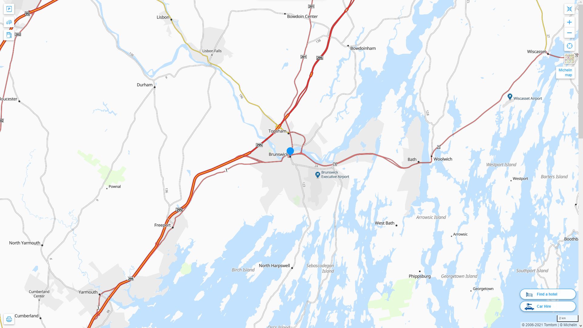 Brunswick, Maine Map