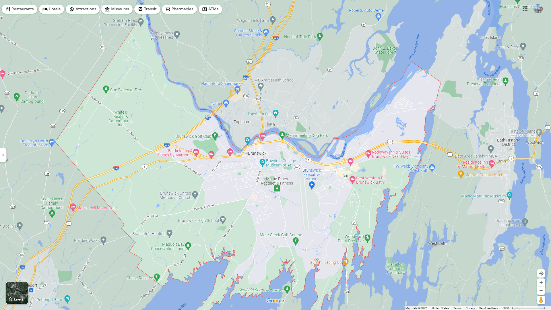 Brunswick Maine Map - United States