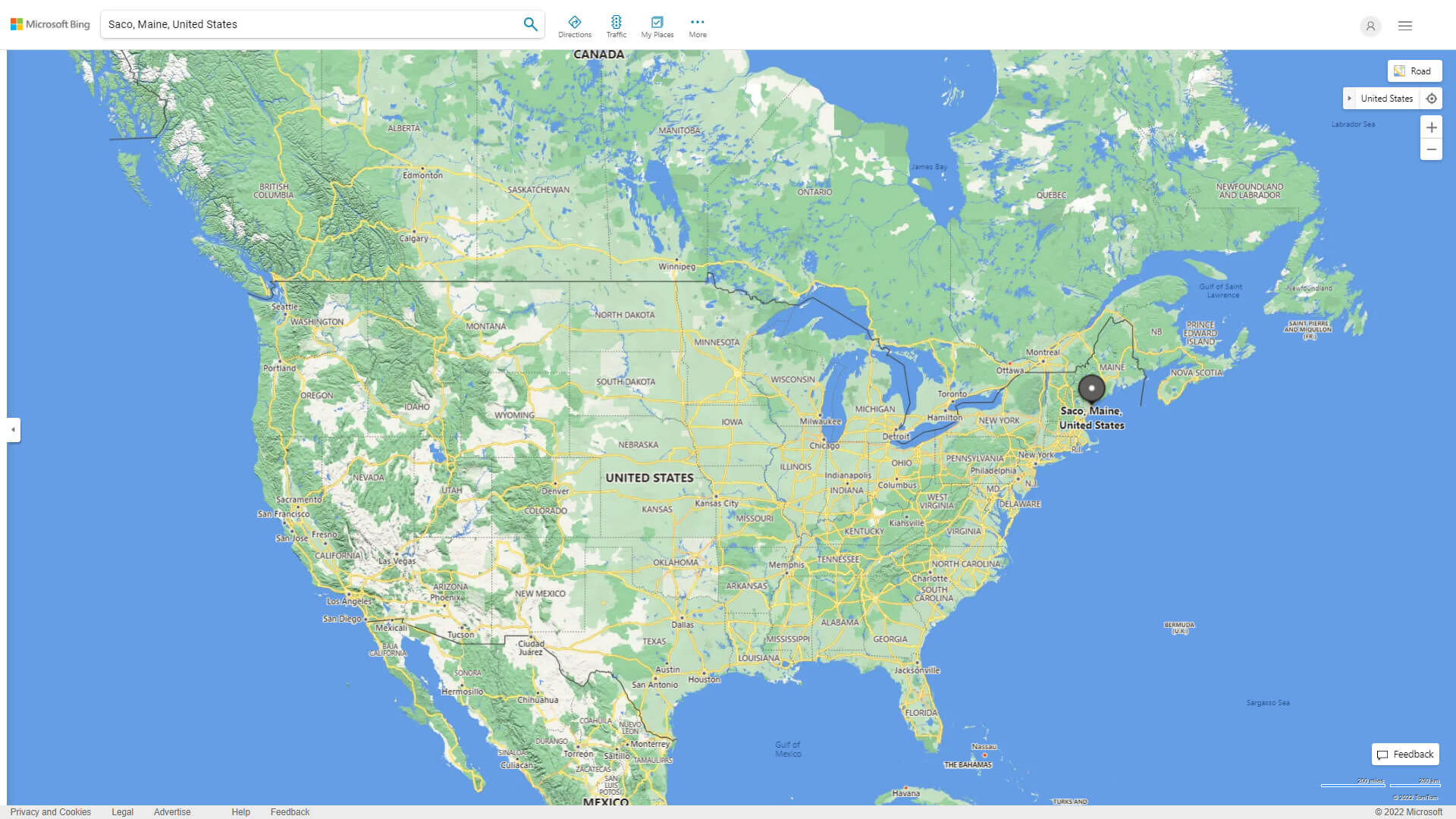Saco Maine Map - United States