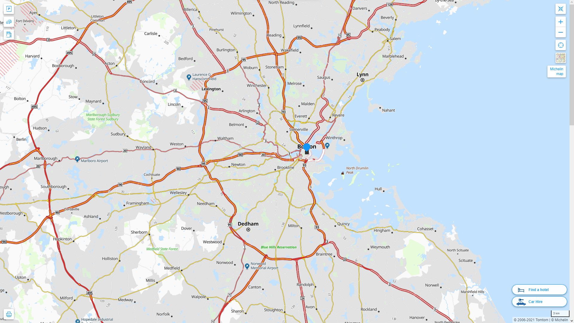 Boston Map - United States