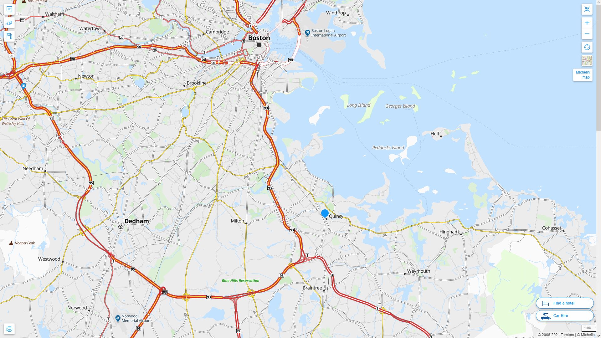 Quincy Massachusetts Map - United States