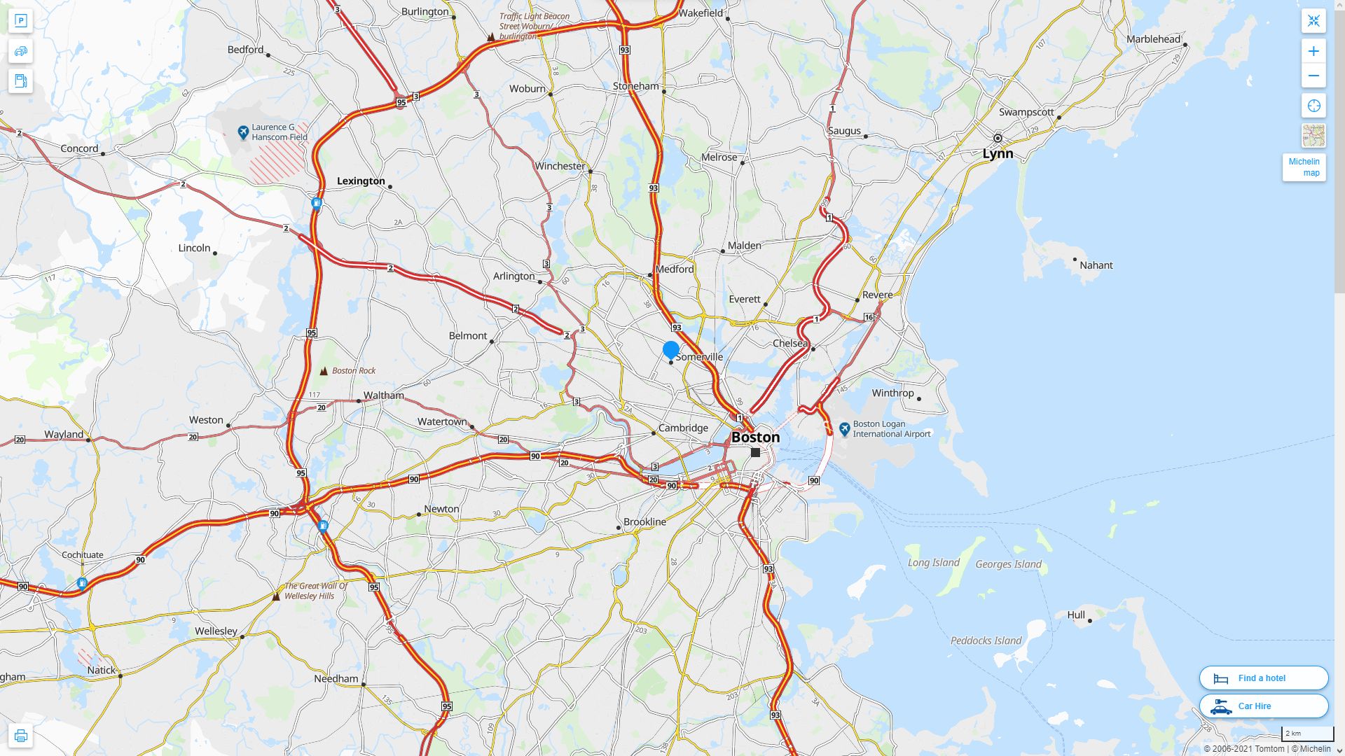 Somerville, Massachusetts Map