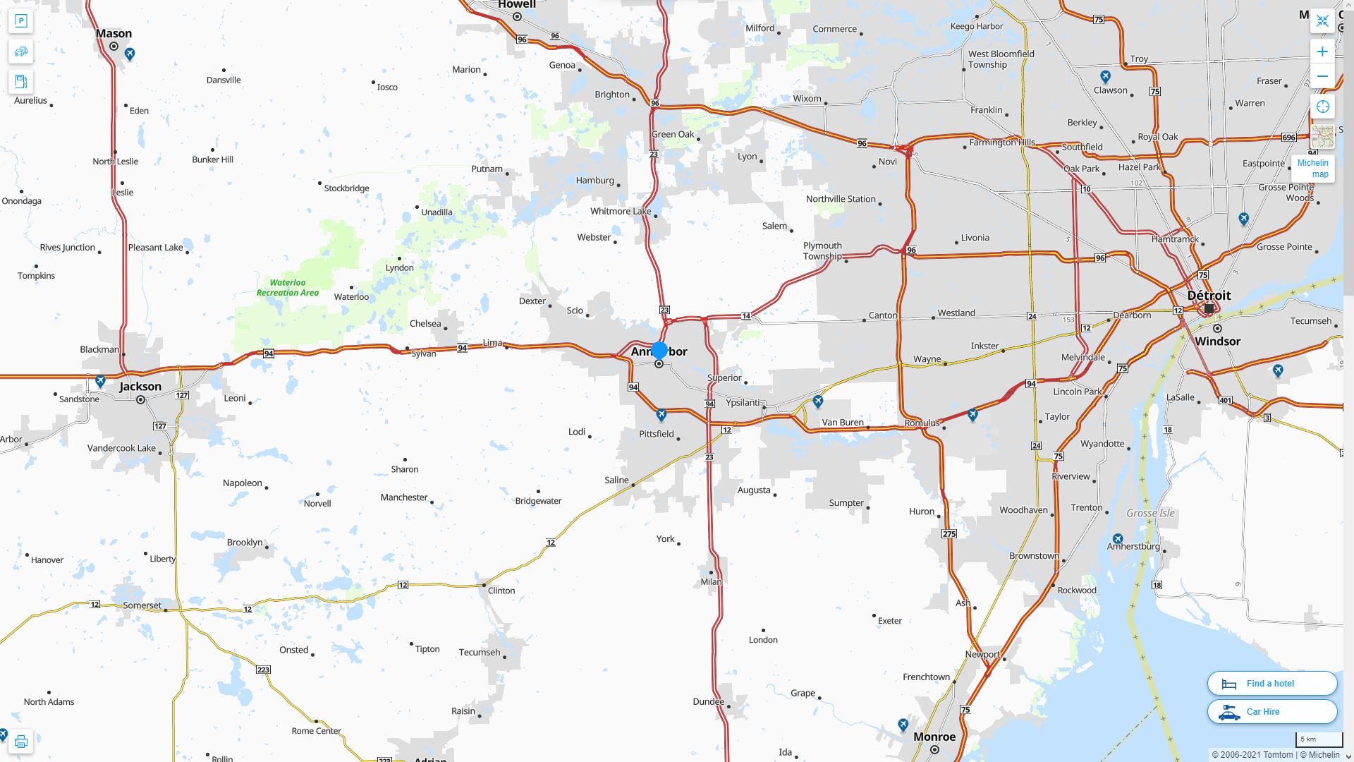 Ann Arbor Michigan Map - United States