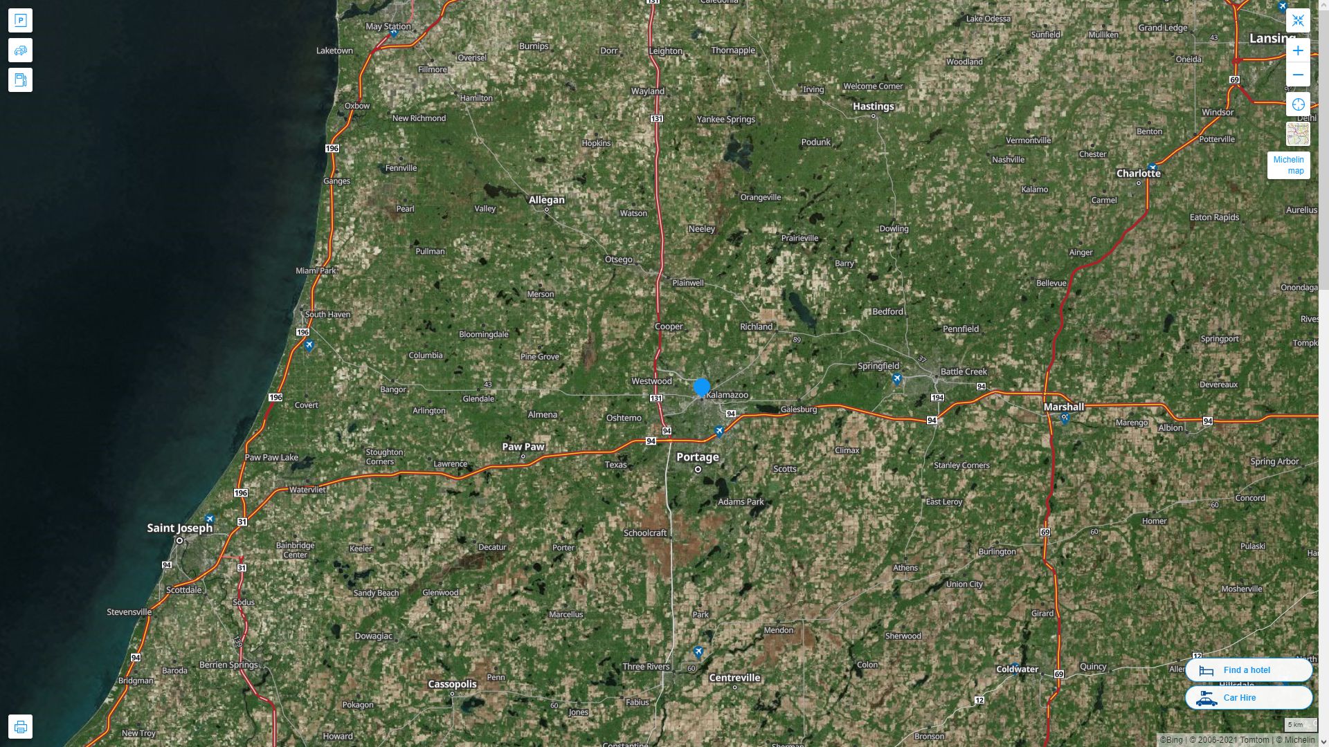 Kalamazoo Michigan Map - United States