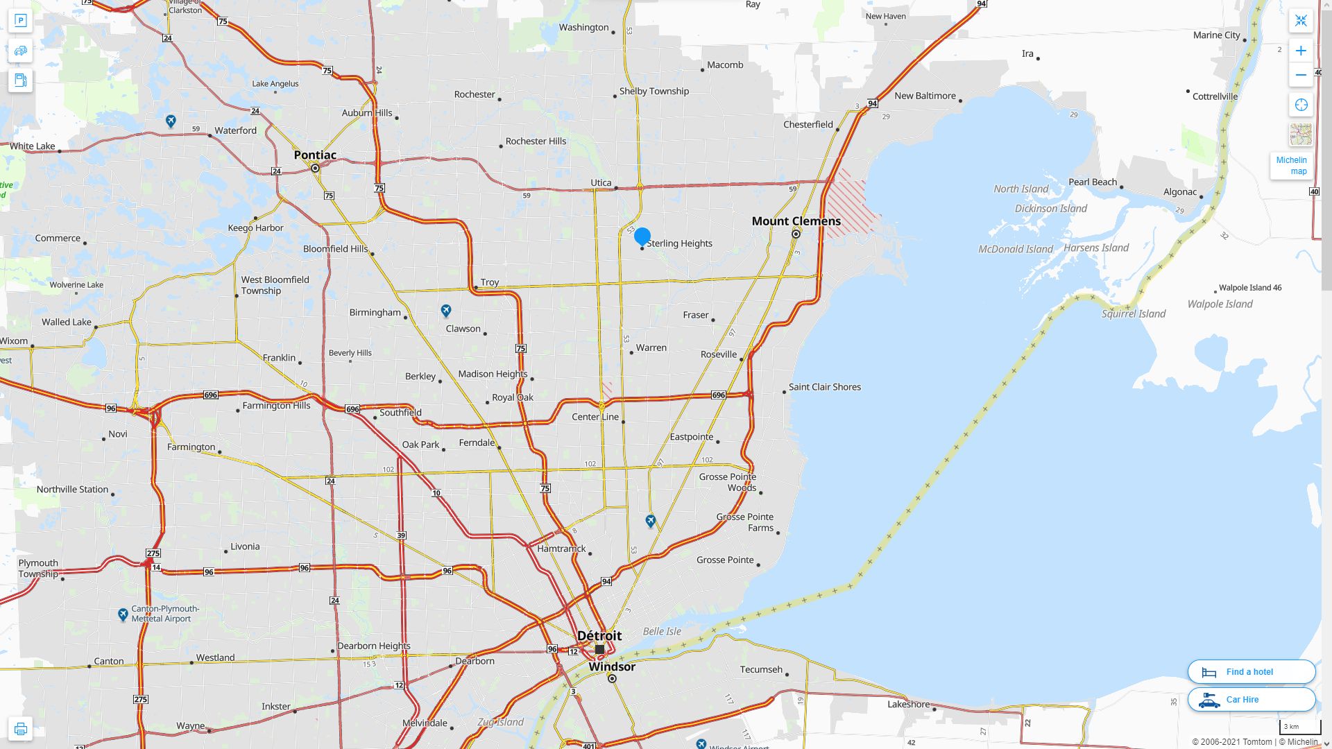 Sterling Heights, Michigan Map