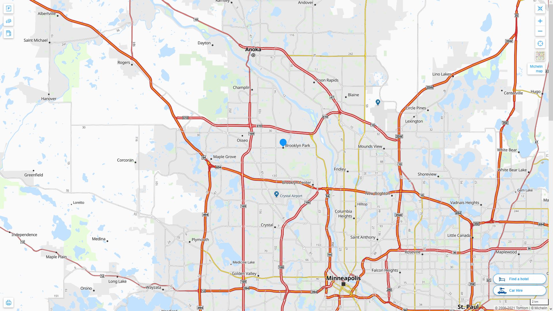 Brooklyn Park Minnesota Map and Brooklyn Park Minnesota Satellite Image