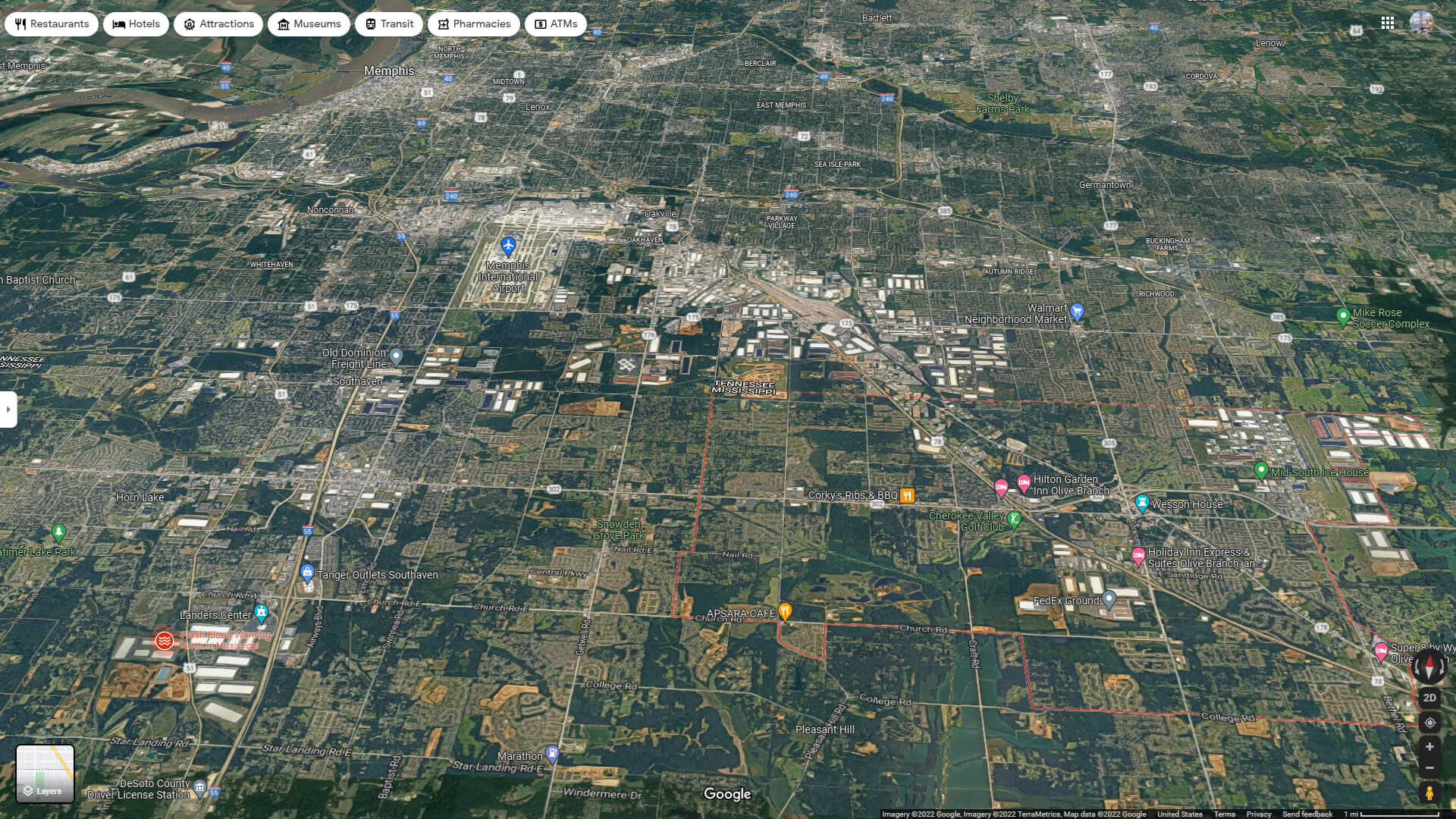 Olive Branch Mississippi Map and Olive Branch Mississippi Satellite Image