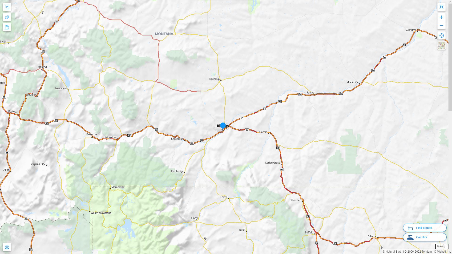 Billings Montana Map - United States