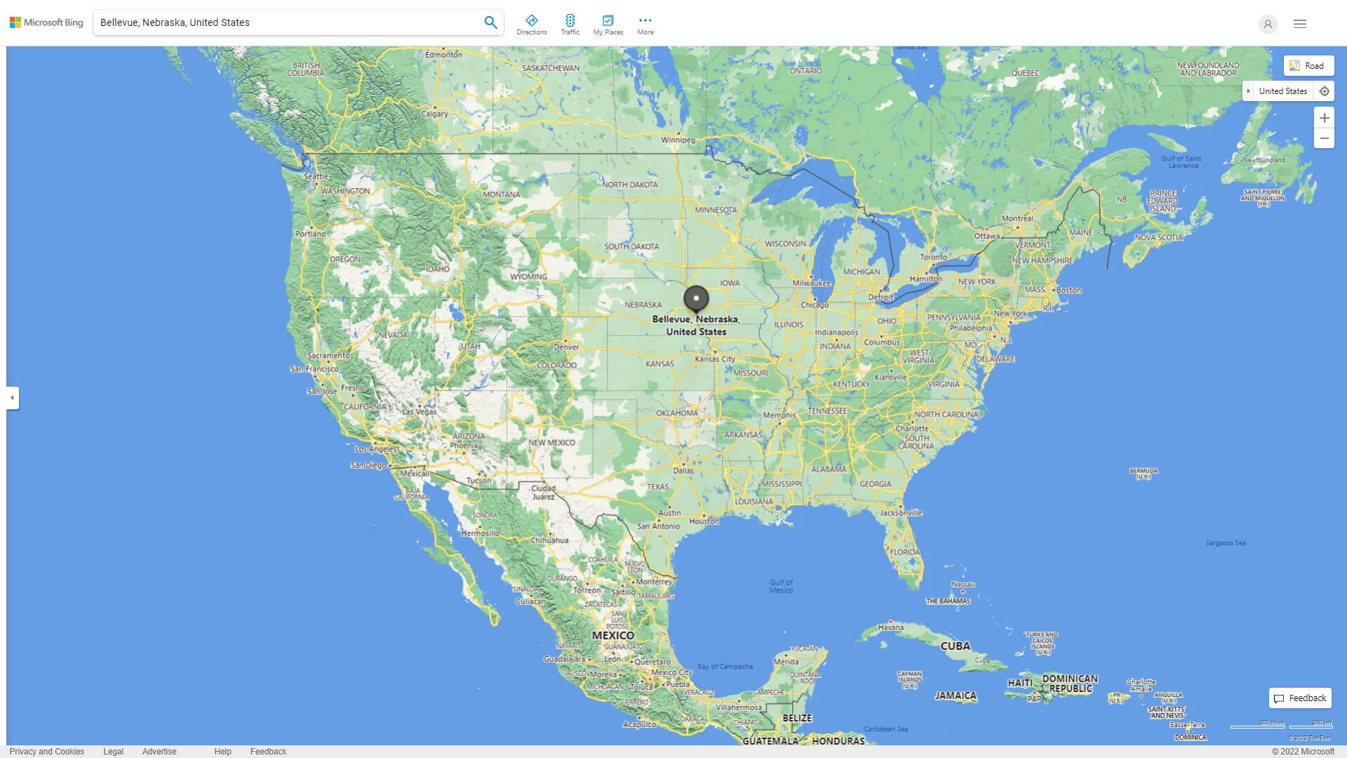 Bellevue Nebraska Map - United States