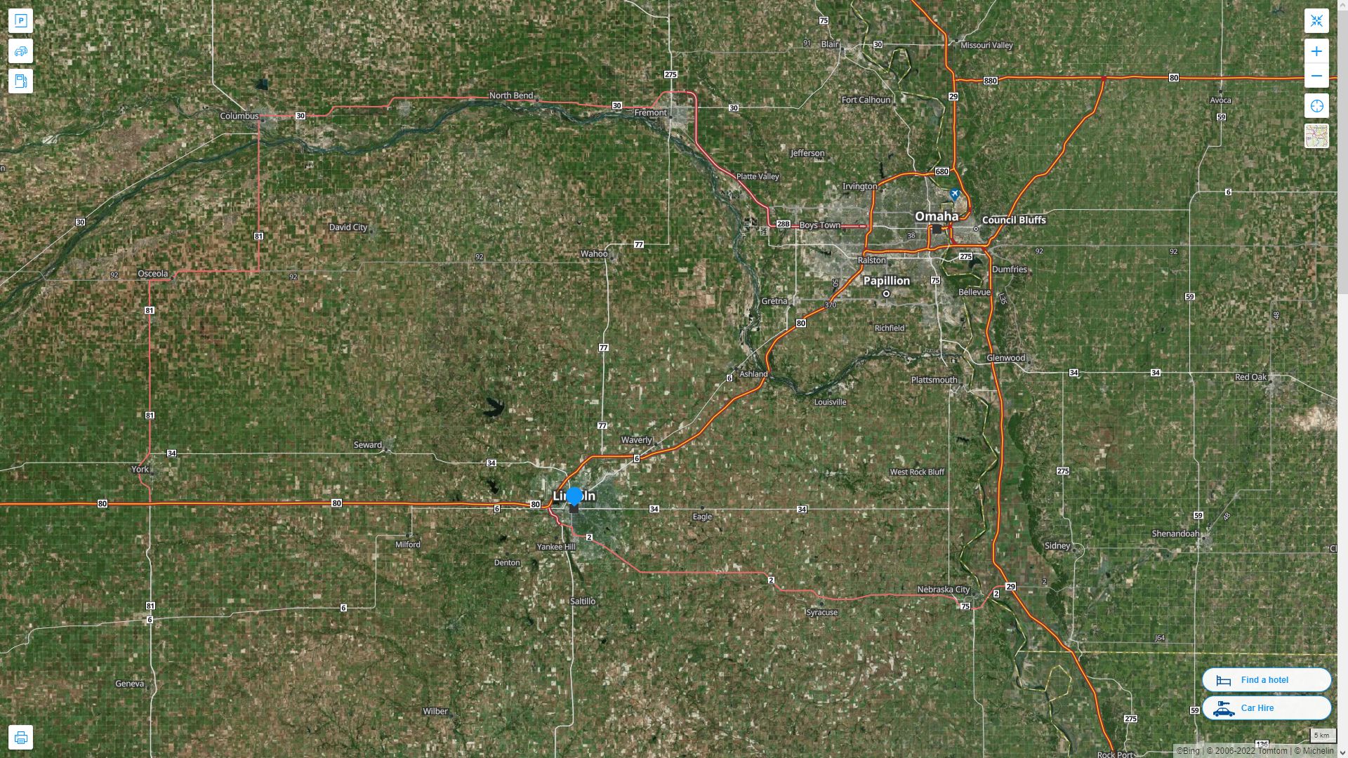 Lincoln Nebraska Map - United States