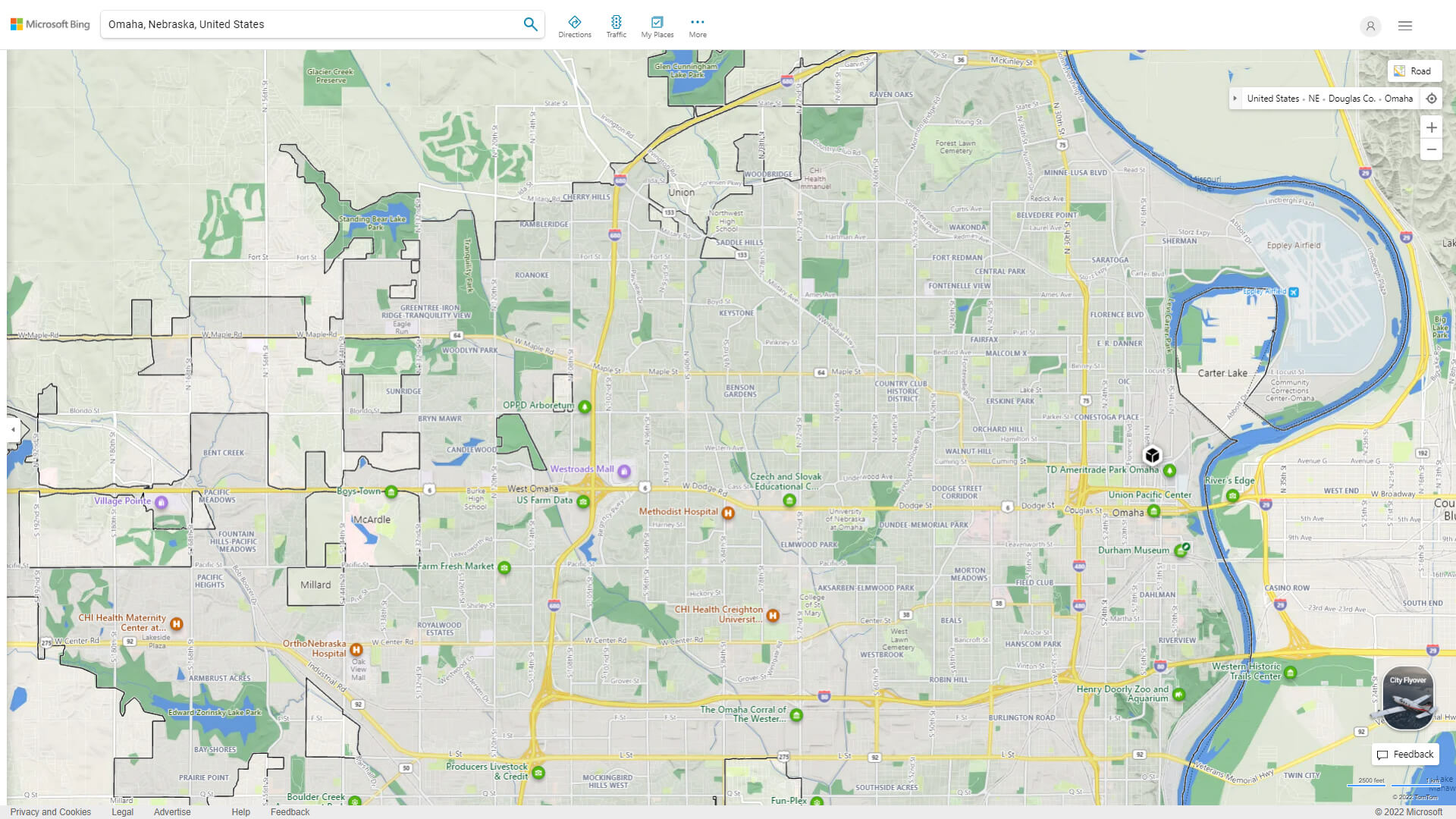 Omaha Nebraska Map and Omaha Nebraska Satellite Image