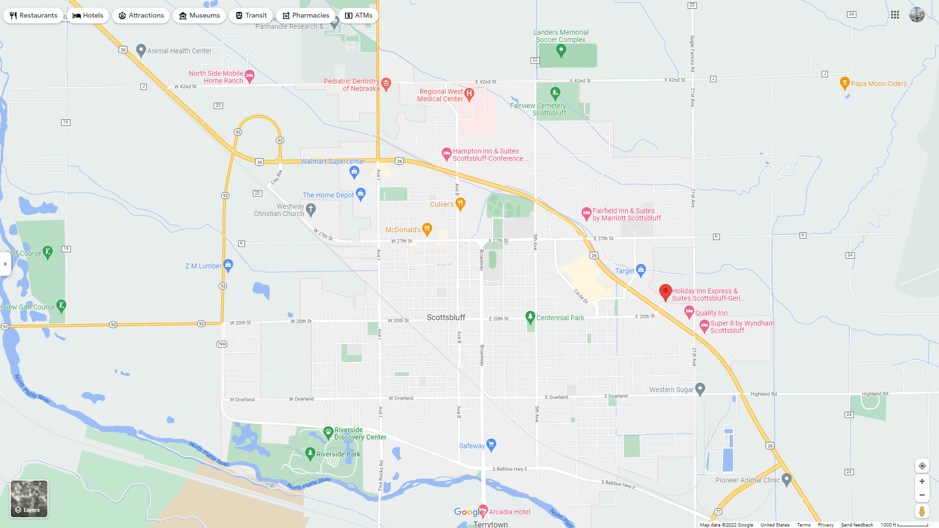 Scottsbluff Nebraska Map - United States