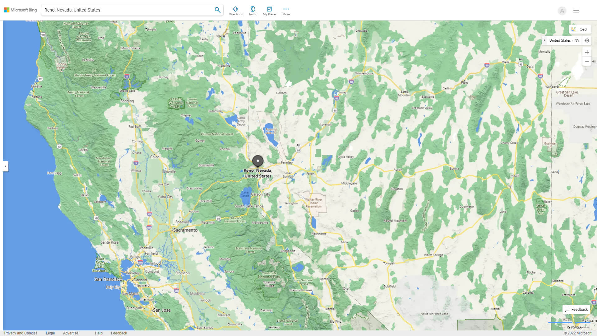 Reno Nevada Map - United States
