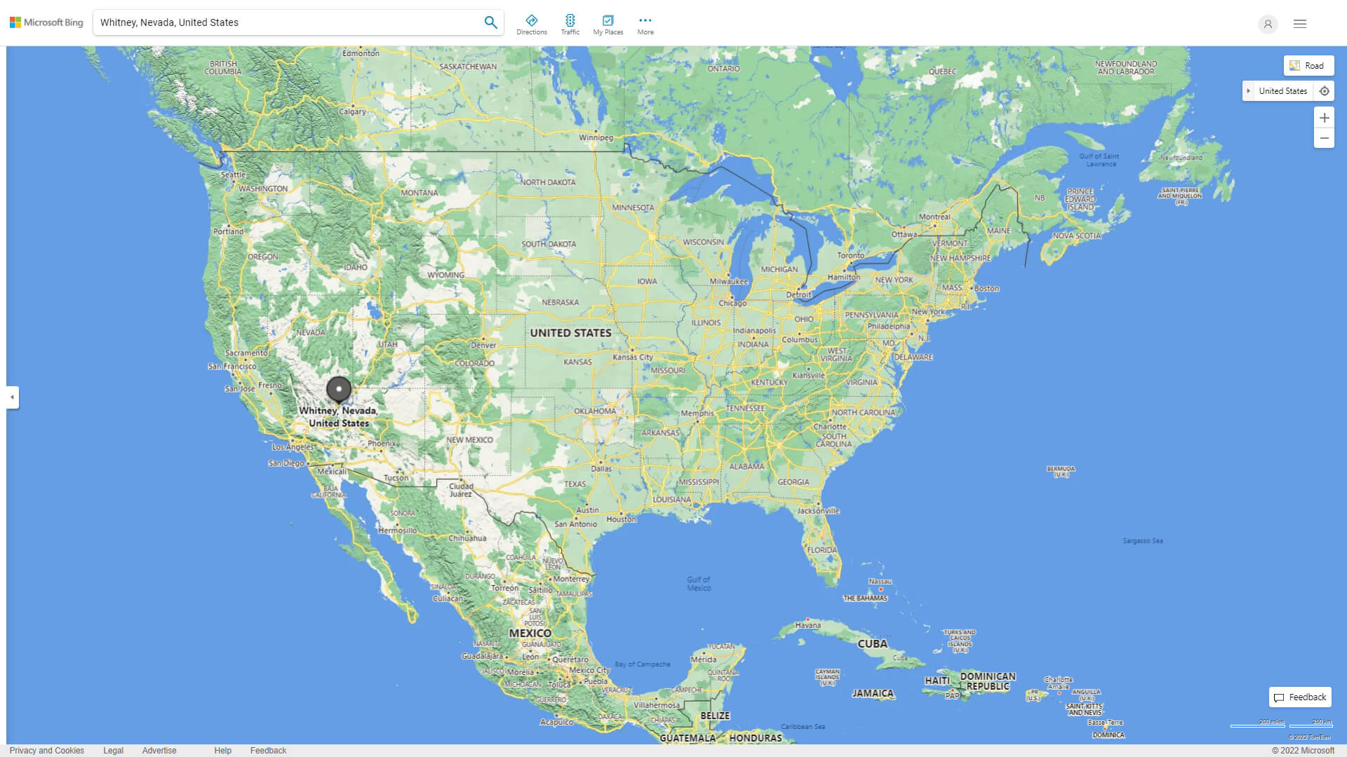 Whitney Nevada Map - United States