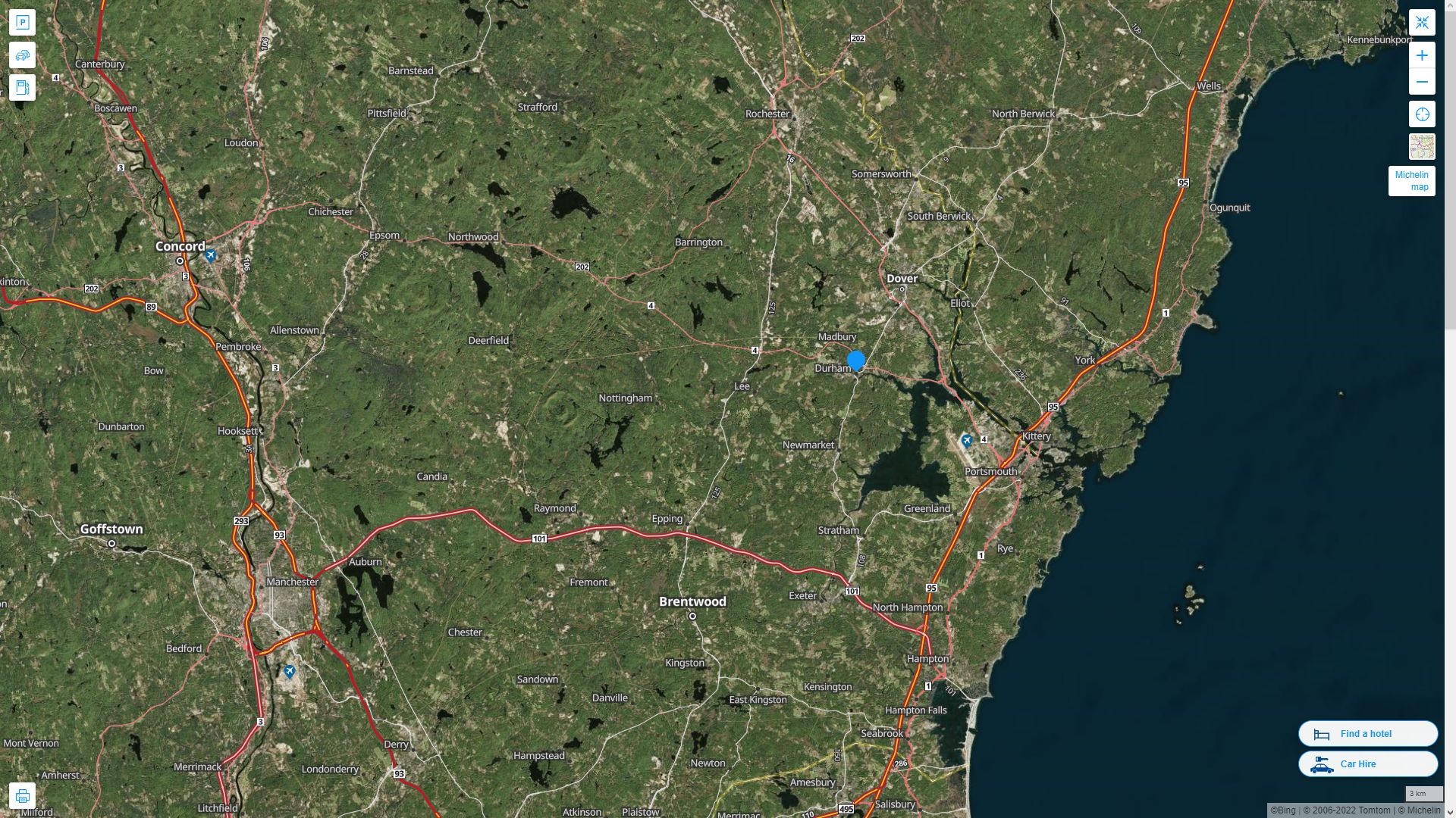 Durham New Hampshire Map and Durham New Hampshire Satellite Image