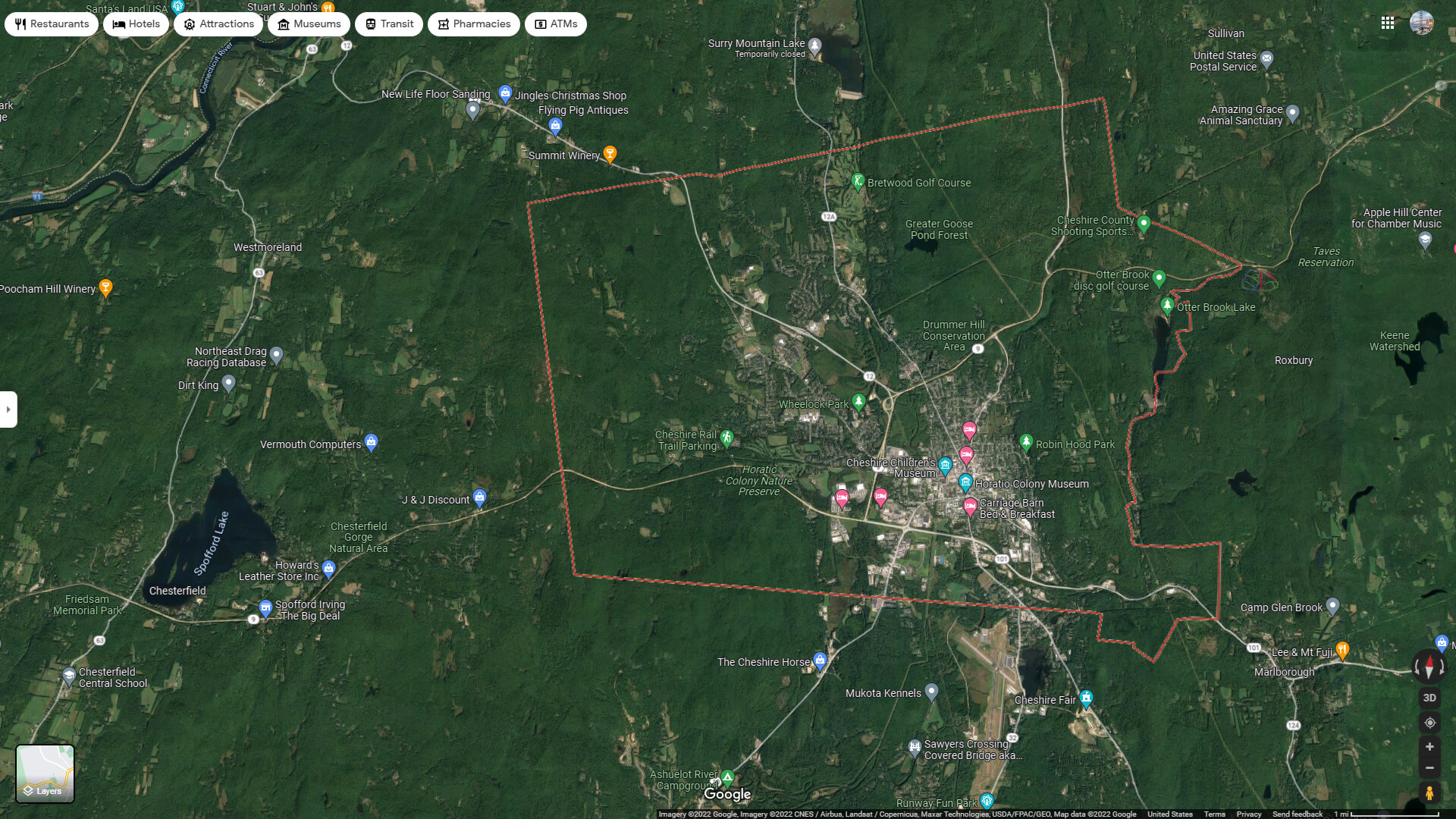 Keene New Hampshire Map and Keene New Hampshire Satellite Image