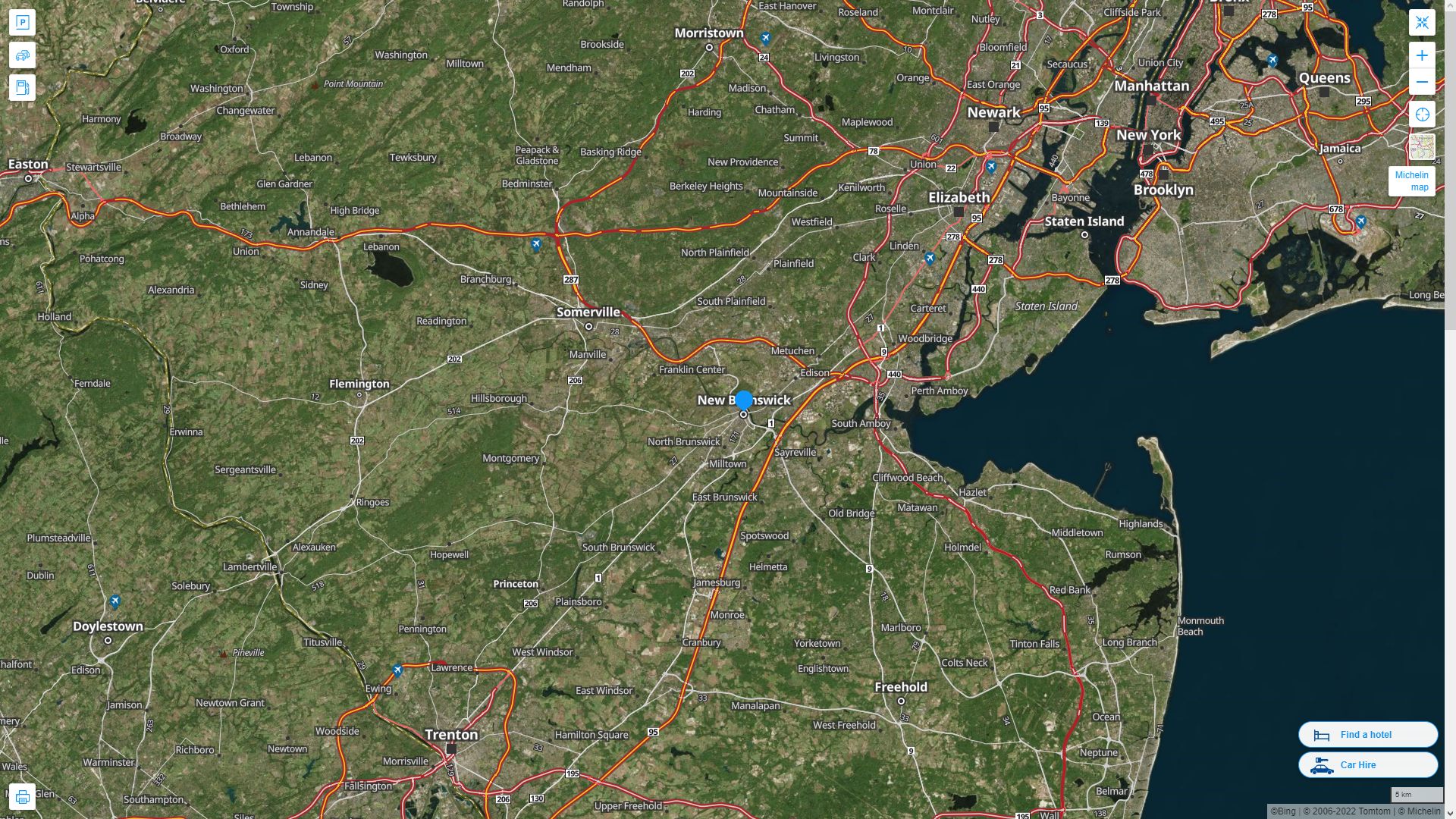 New Brunswick New Jersey Map - United States