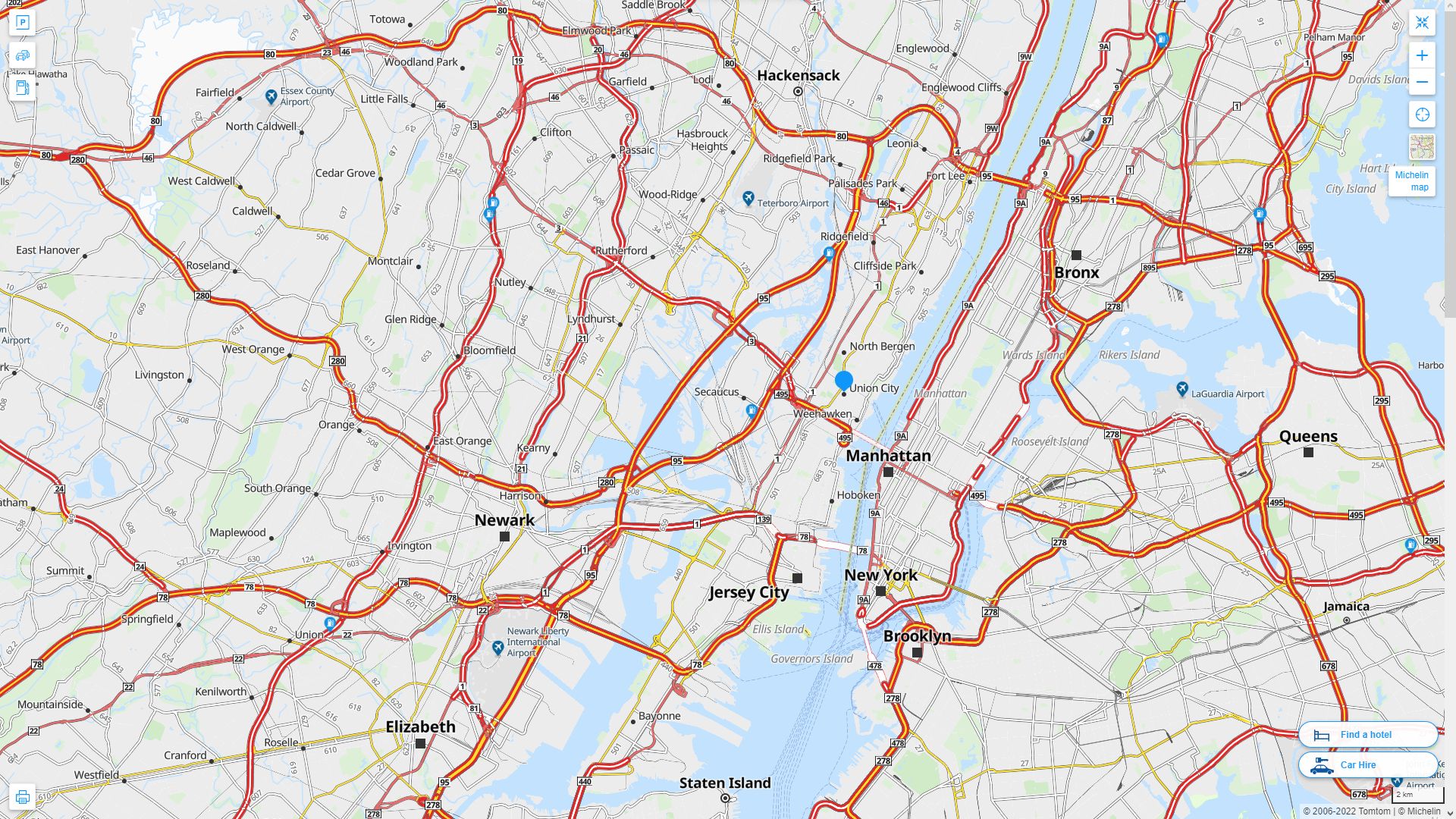 Union City New Jersey Map - United States