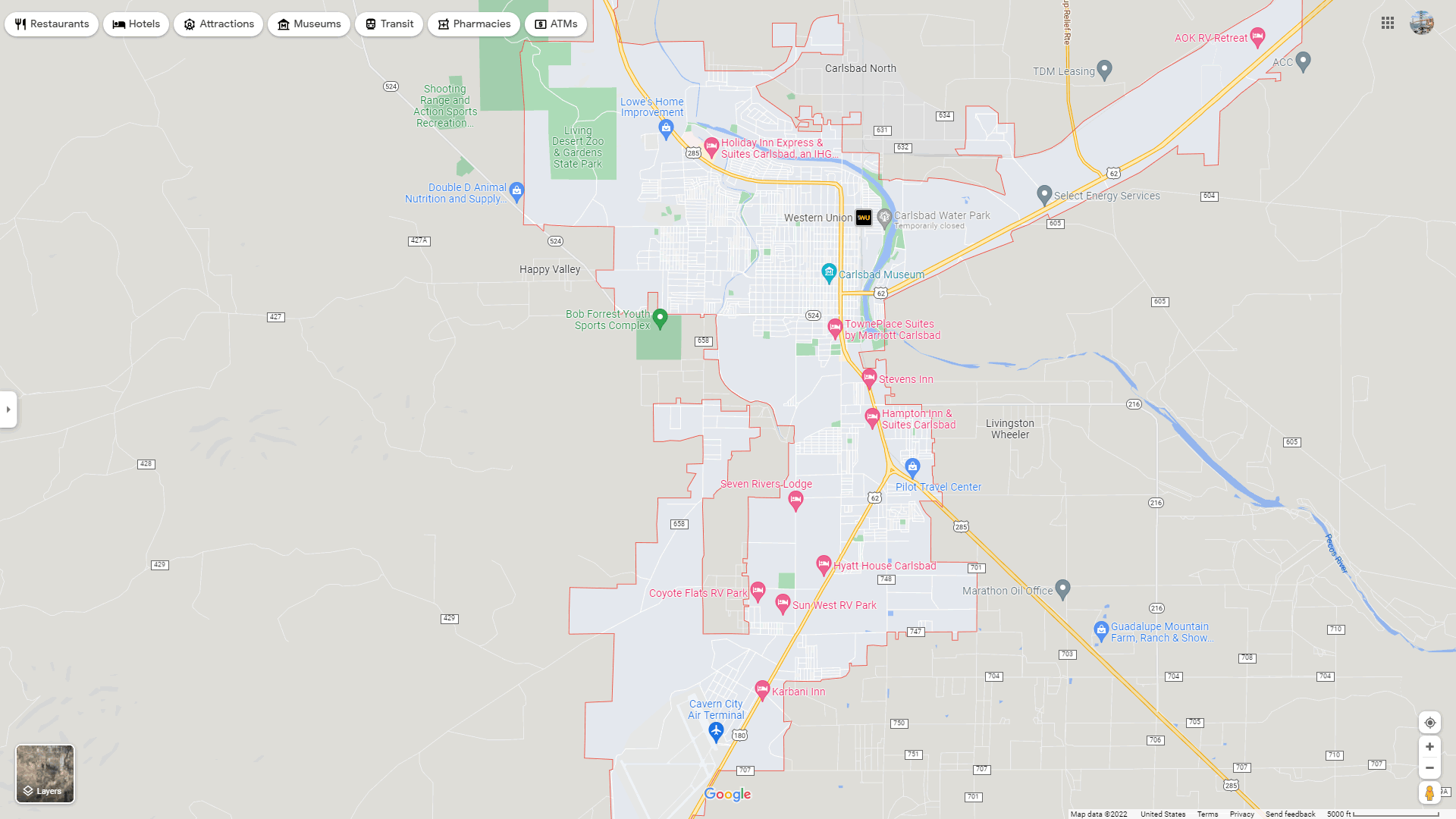 Carlsbad New Mexico Map