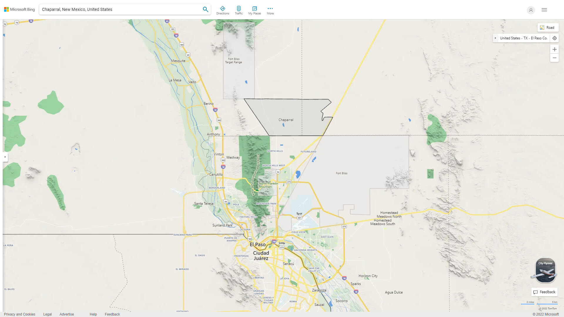 Chaparral New Mexico Map - United States