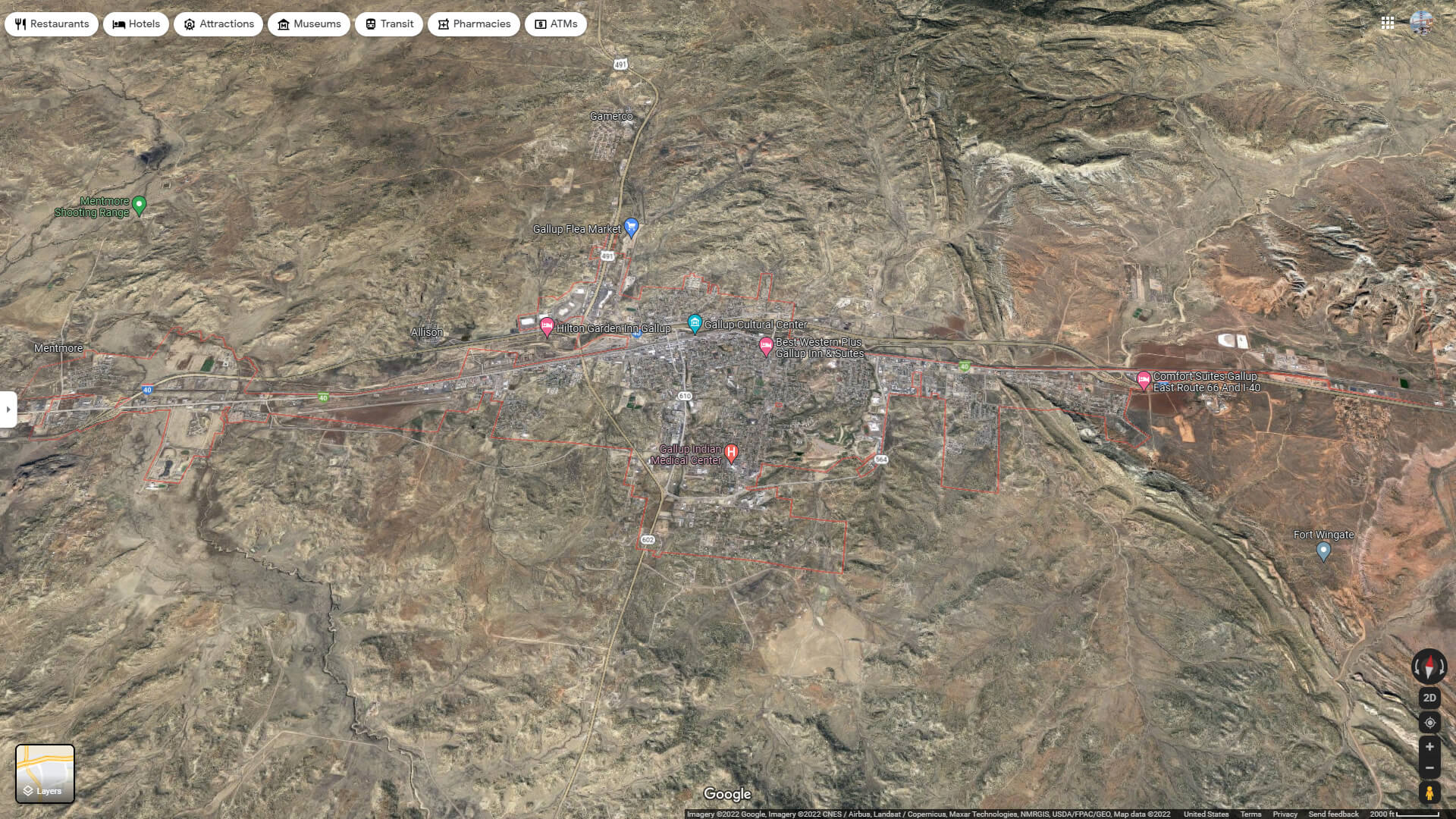 Gallup, New Mexico Map