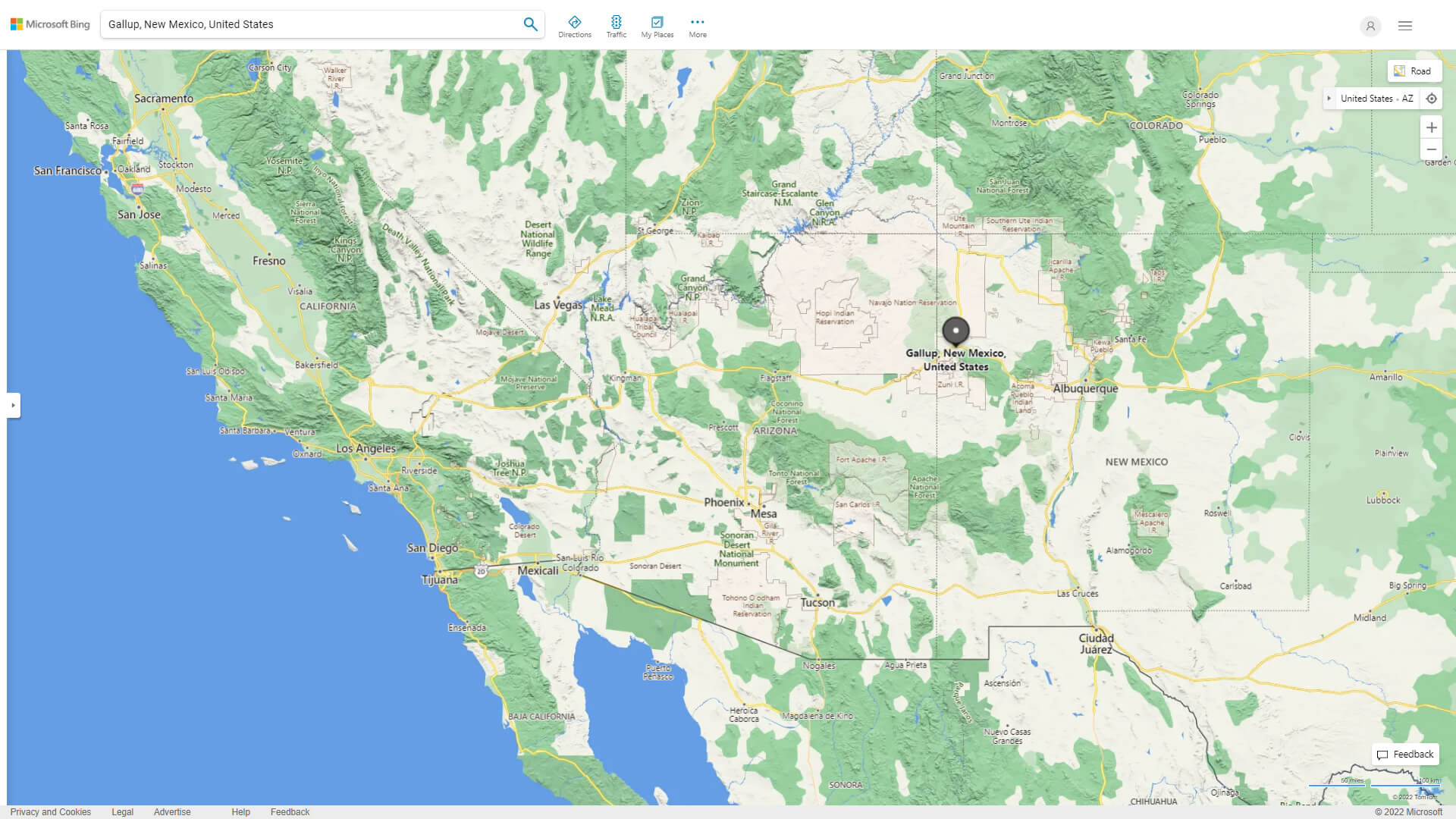 Gallup, New Mexico Map