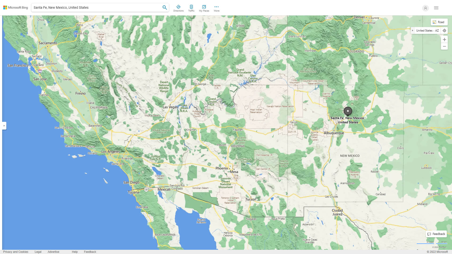 Santa Fe New Mexico Map - United States